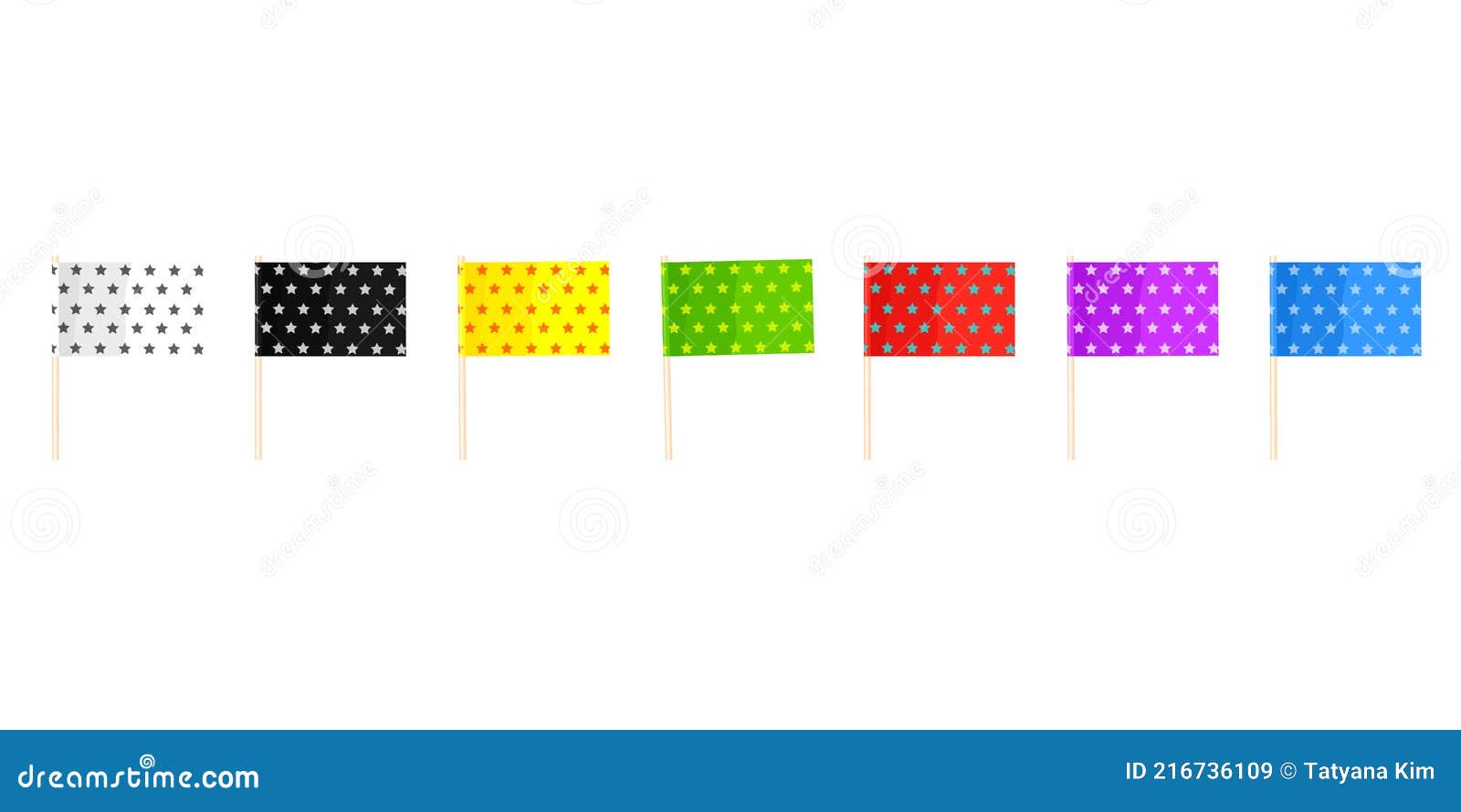 A Set of Colorful Rectangular Flags. Vector Stock Vector - Illustration ...