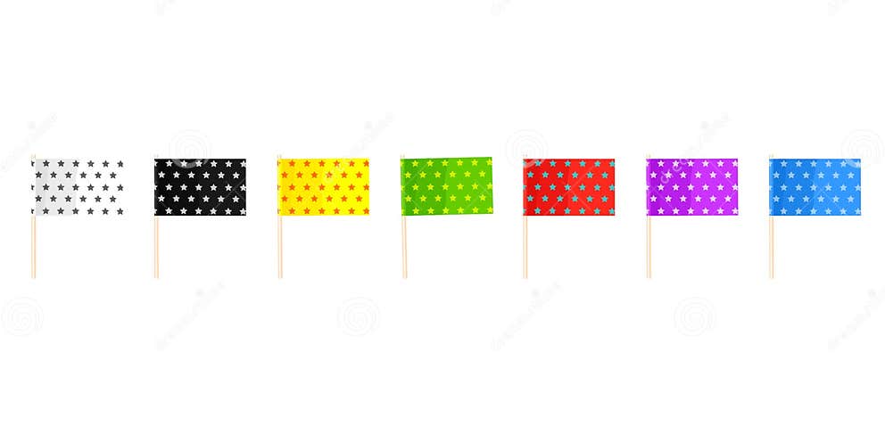 A Set of Colorful Rectangular Flags. Vector Stock Vector - Illustration ...