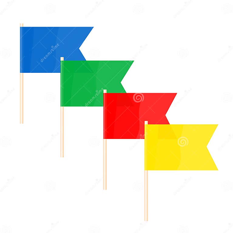 A Set of Colorful Rectangular Flags. Vector Stock Vector - Illustration ...