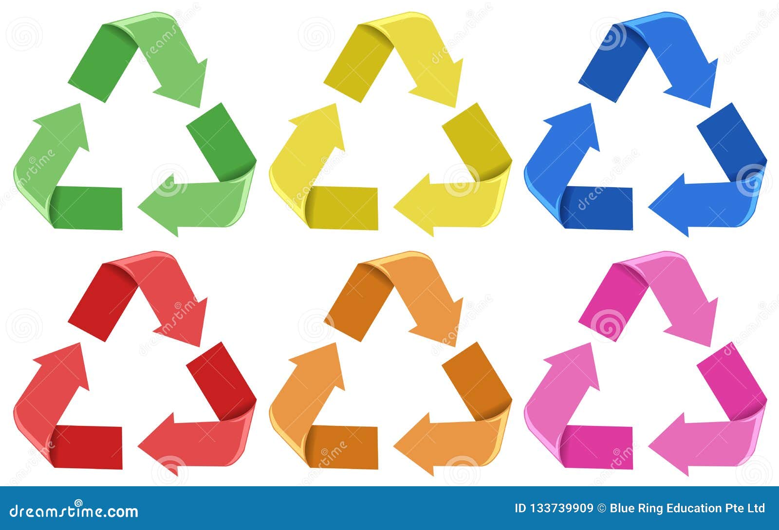 Set of Colorful Recycle Icons Stock Vector - Illustration of blue, sign ...