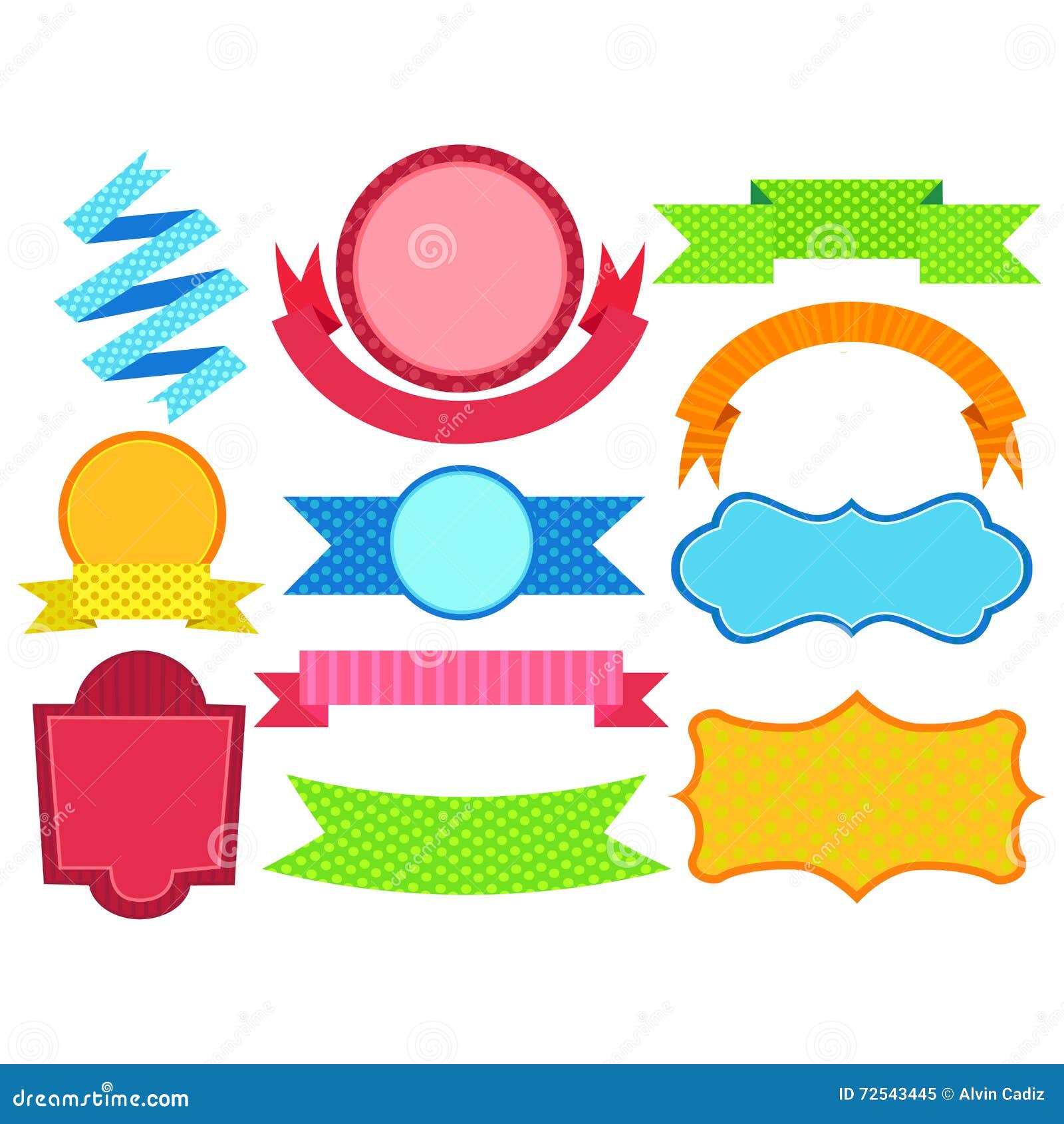 Set of Colorful Ribbon Label Stock Vector - Illustration of award ...