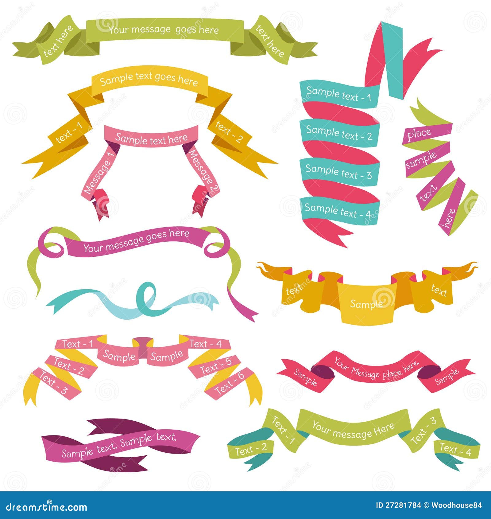Set of Colorful Ribbons stock vector. Illustration of scrapbook - 27281784