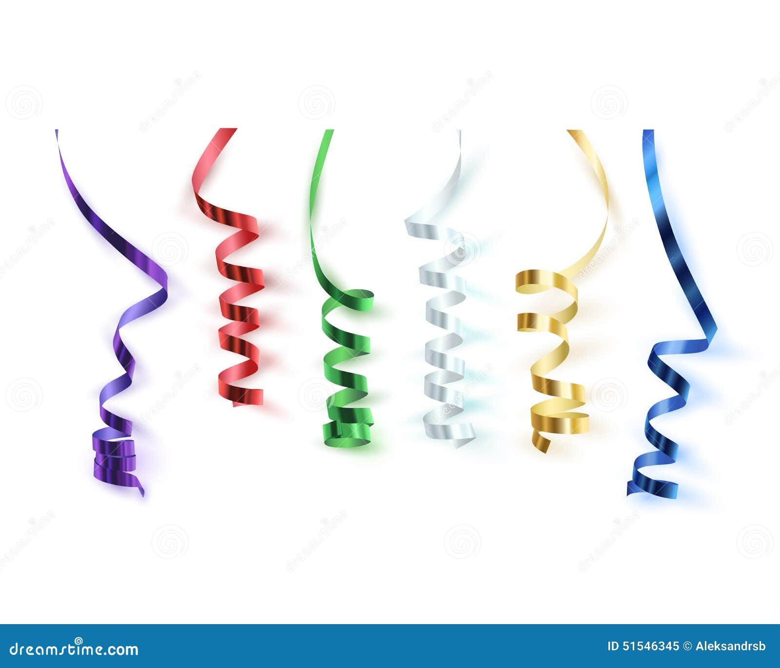 Set of colorful ribbons stock vector. Illustration of birthday - 51546345