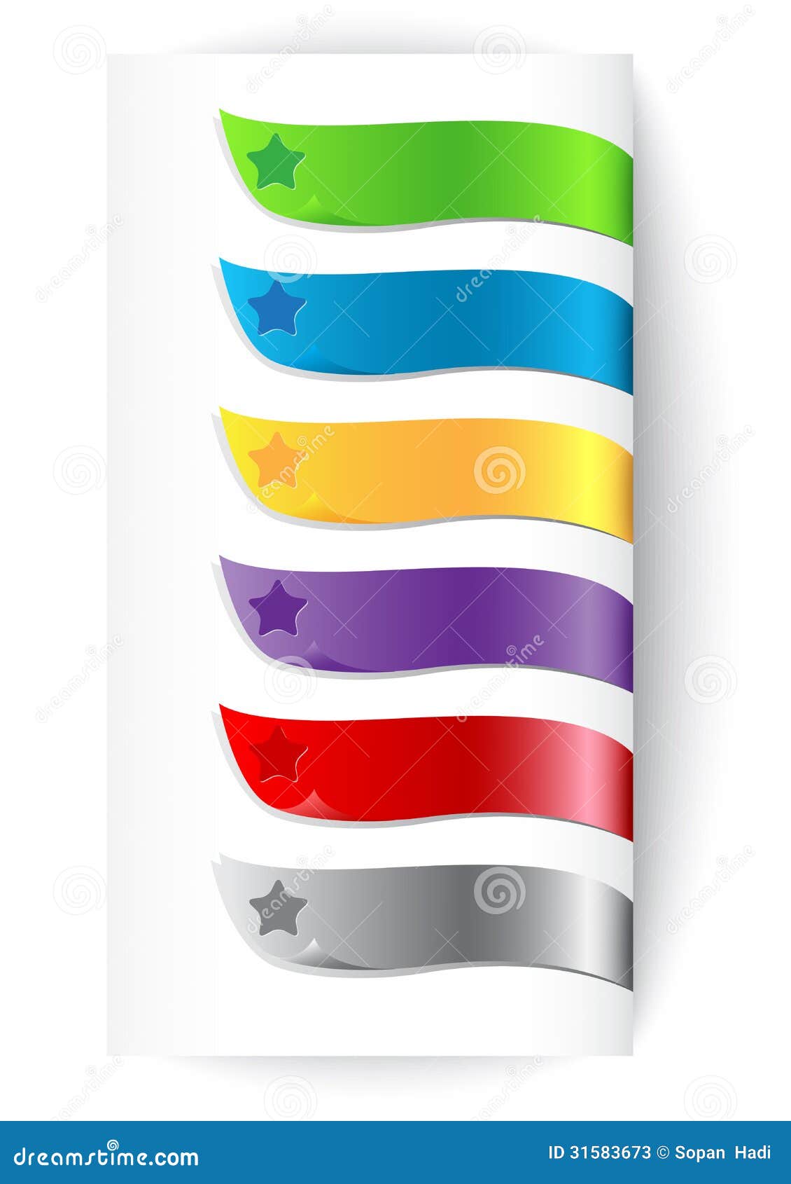 Set of Colorful Ribbons with Star Stock Vector - Illustration of label ...