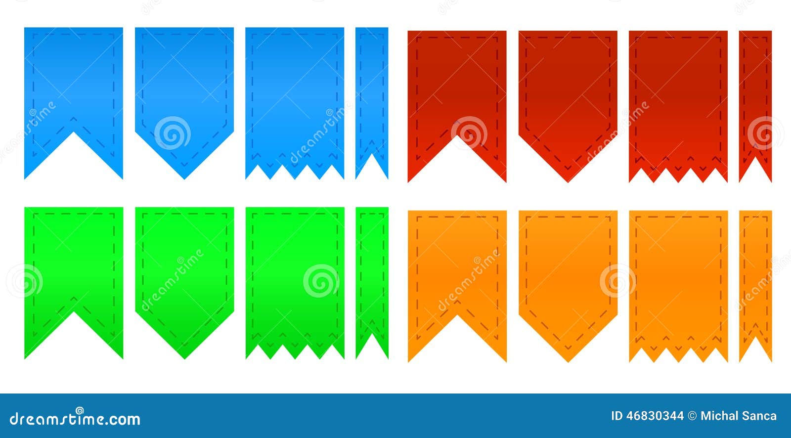 Set of colorful ribbons stock vector. Illustration of bright - 46830344