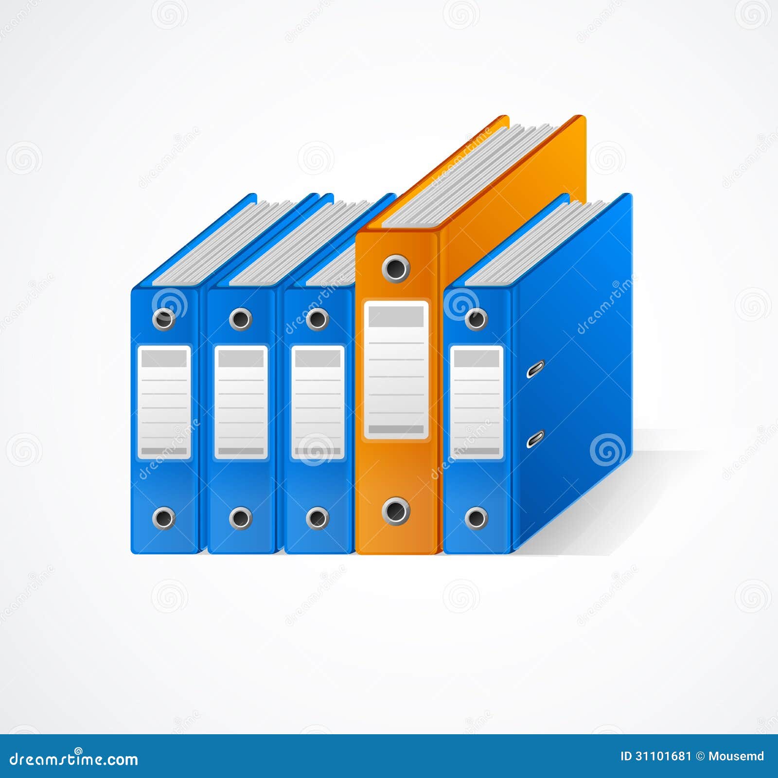 Set of Colorful Ring Binders Stock Vector - Illustration of paperclip ...