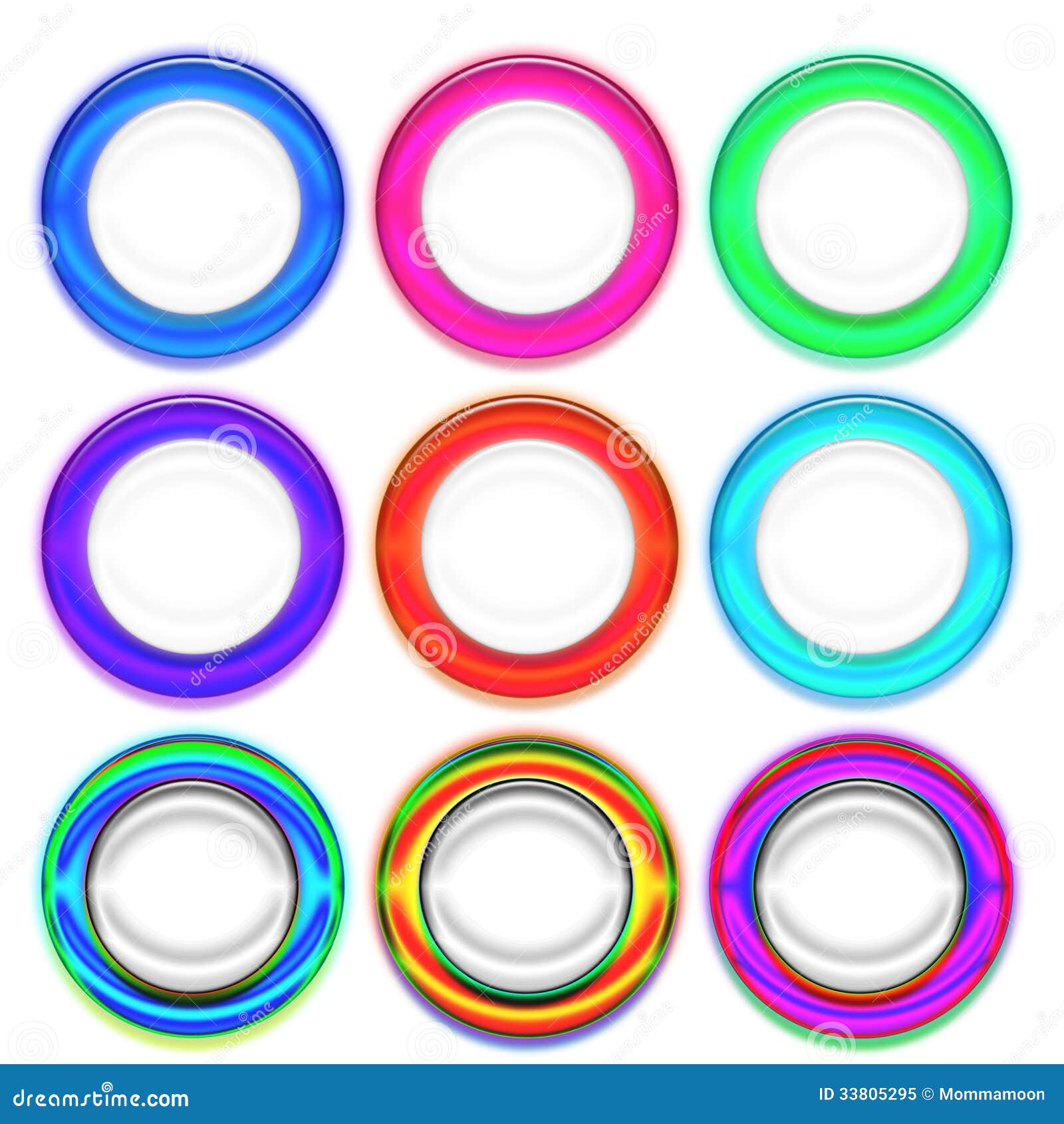 Set of Colorful Rings stock illustration. Illustration of banner - 33805295