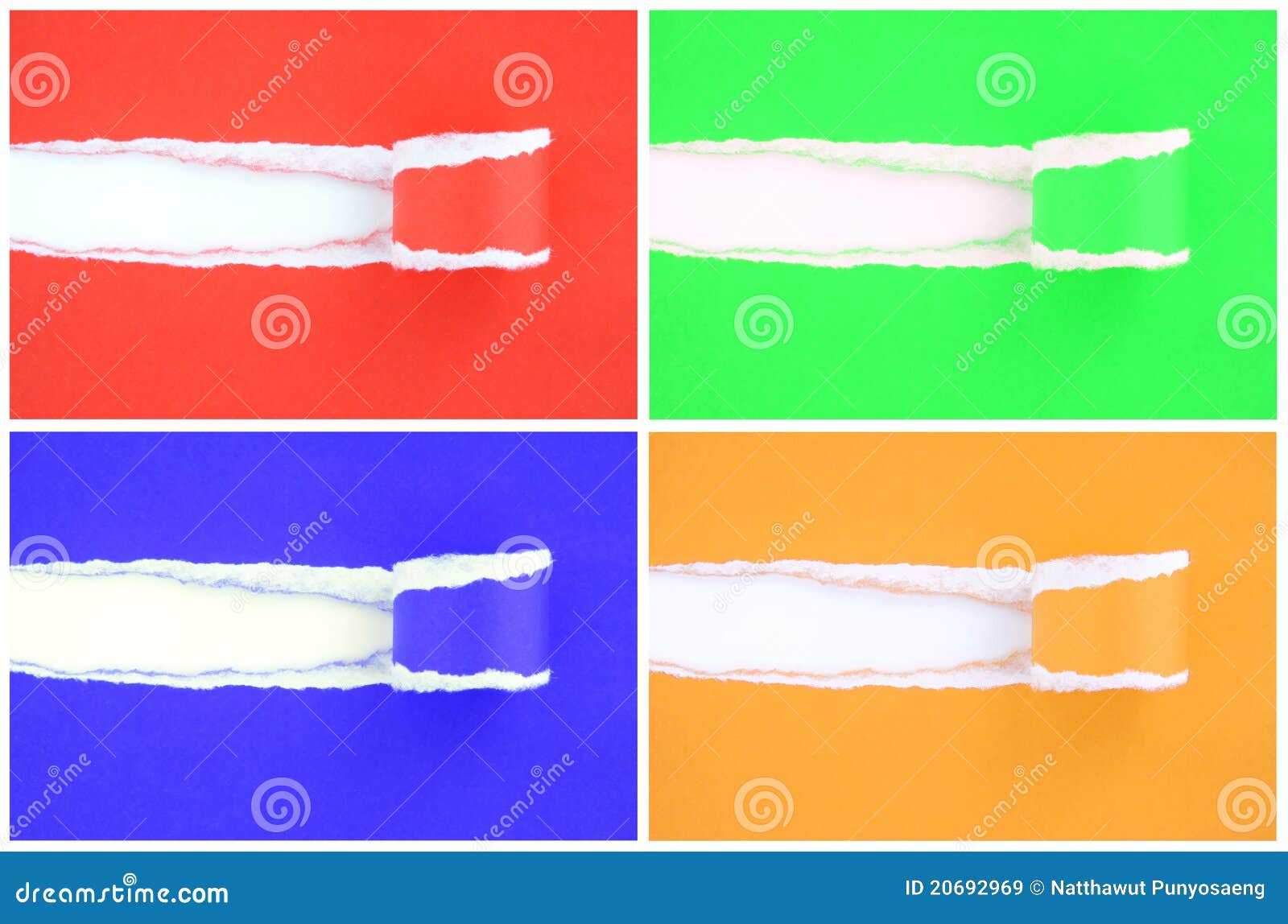 Set of Colorful Ripped Paper Stock Image - Image of color, paper: 20692969