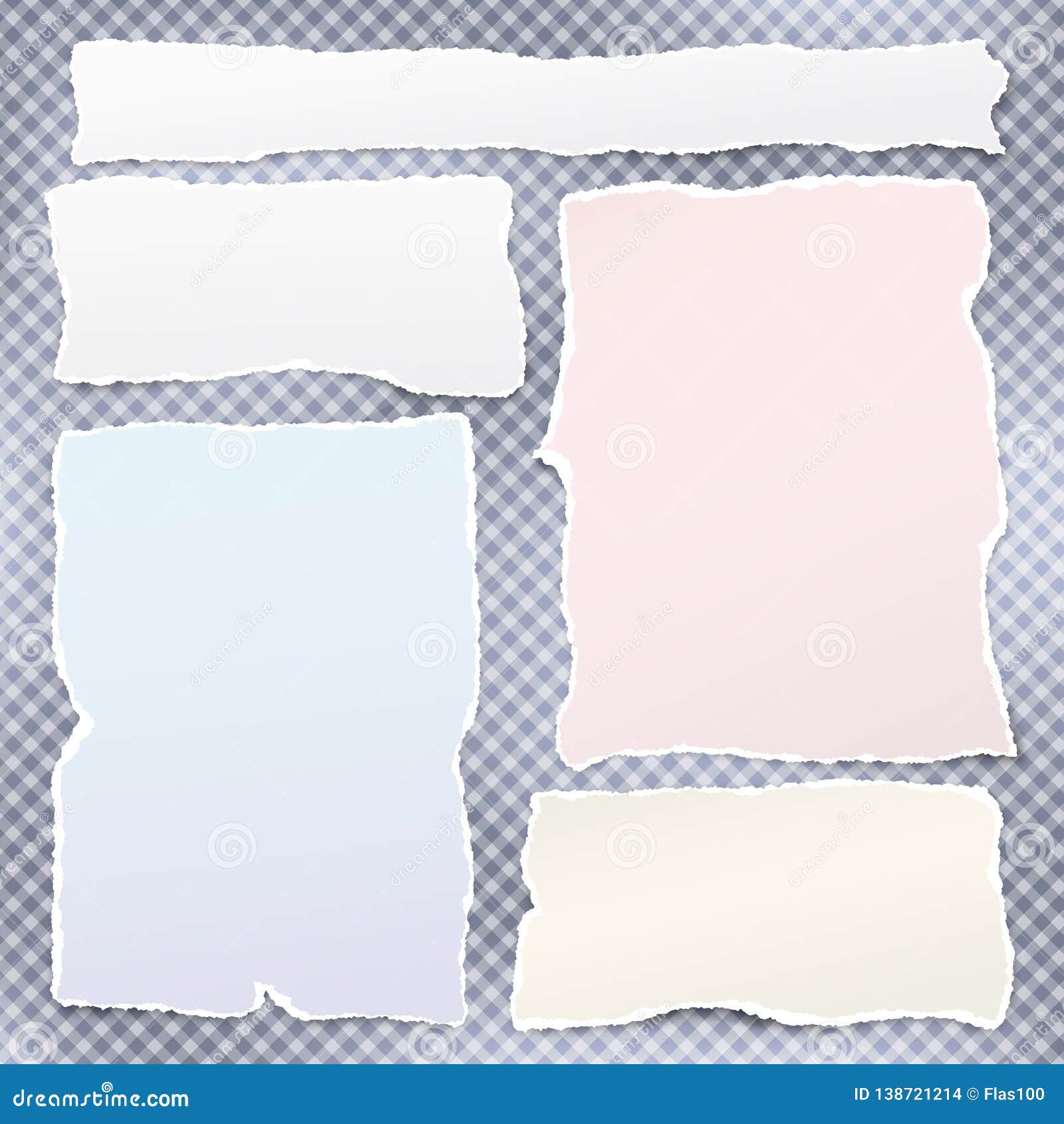 Colorful Ripped Blank Note Paper Are Stuck On Dark Brown Background ...