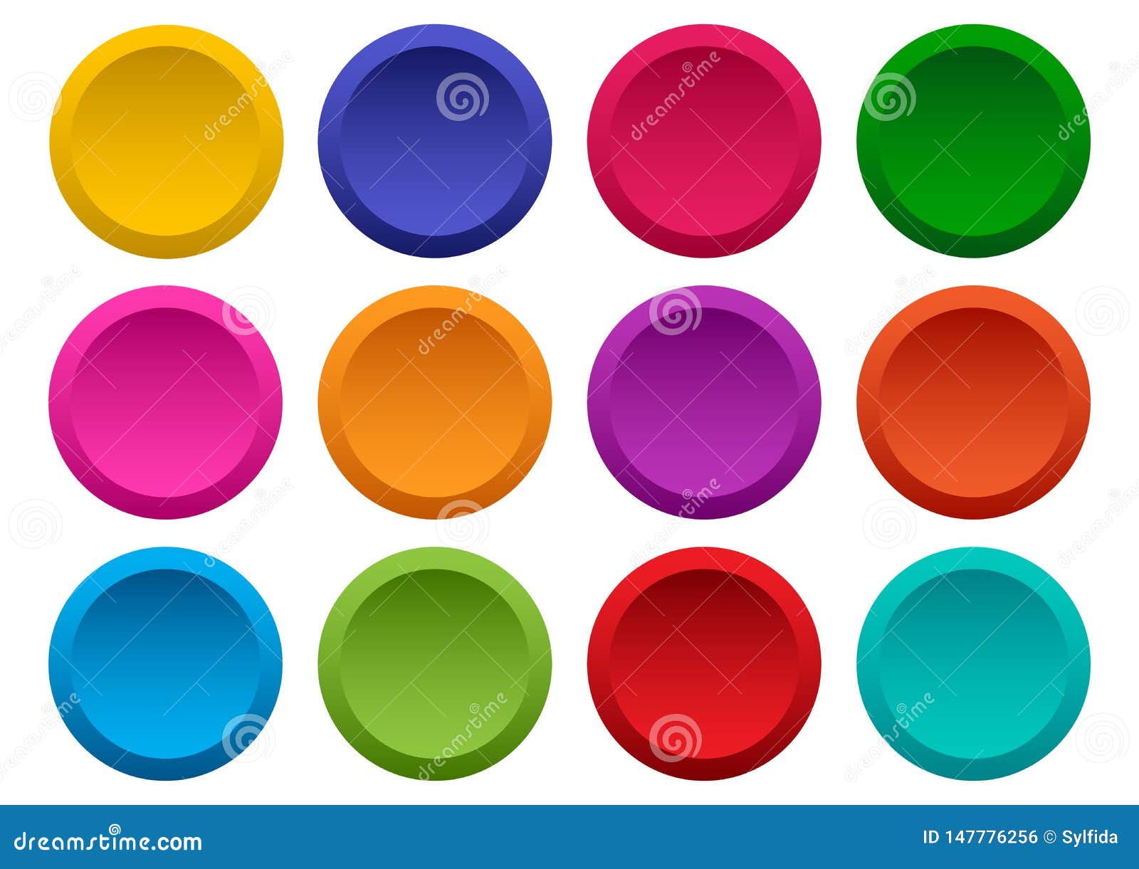Set of Colorful Round Buttons. Vector Stock Illustration - Illustration ...