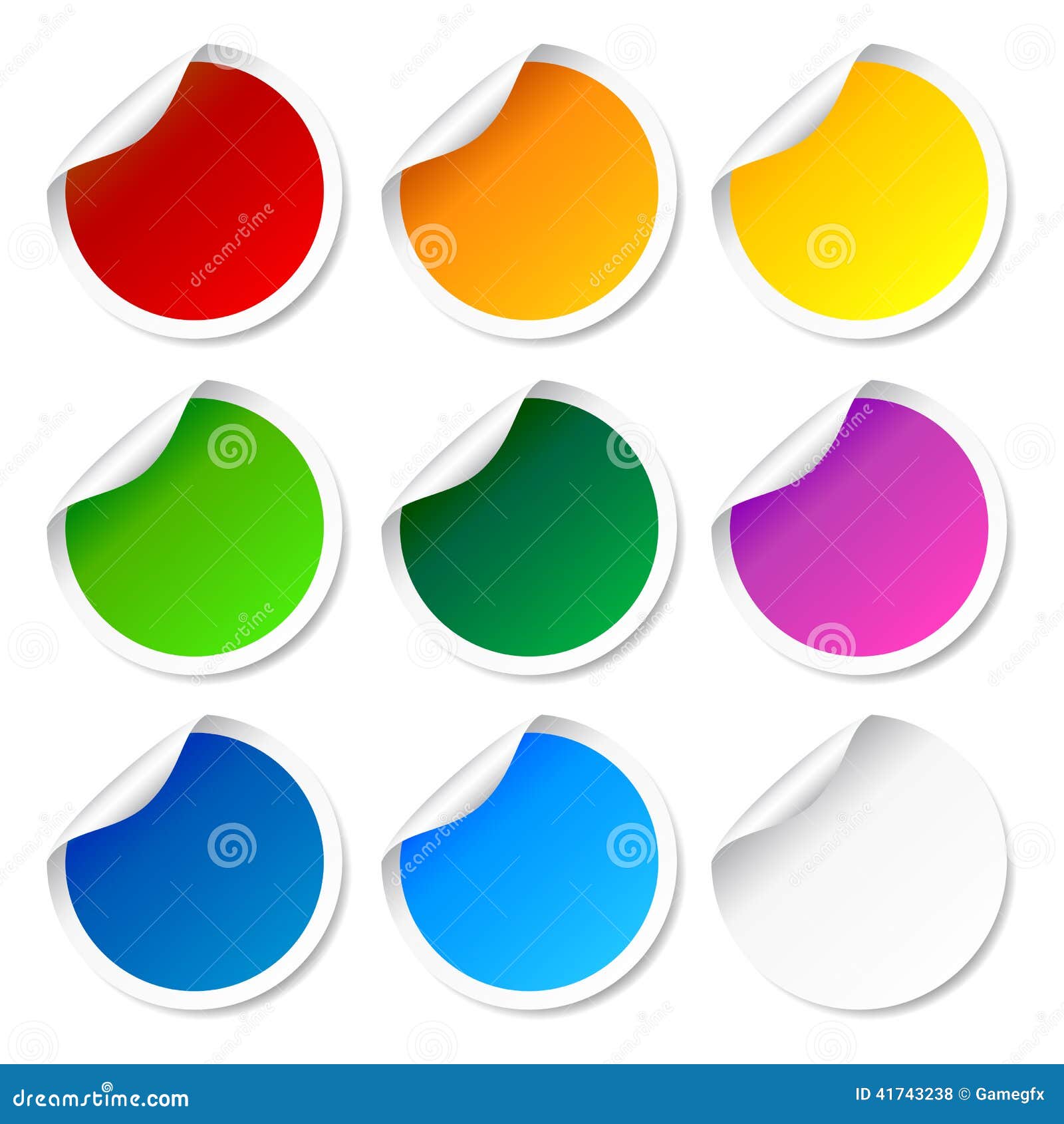 Set of Colorful Round Labels Stock Vector - Illustration of element ...