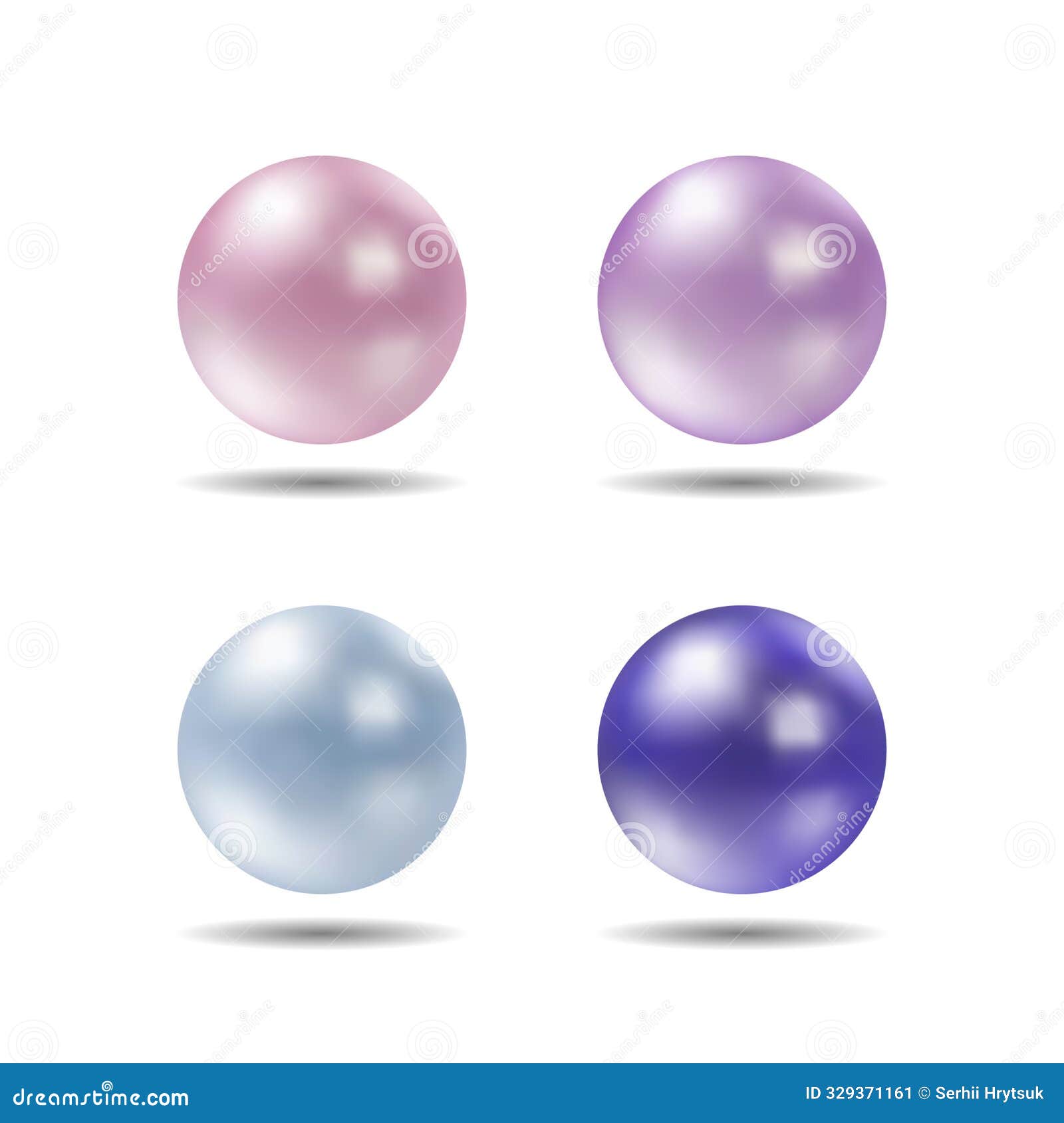 Set of Colorful Round Spheres or Balls with Reflective Shiny ...