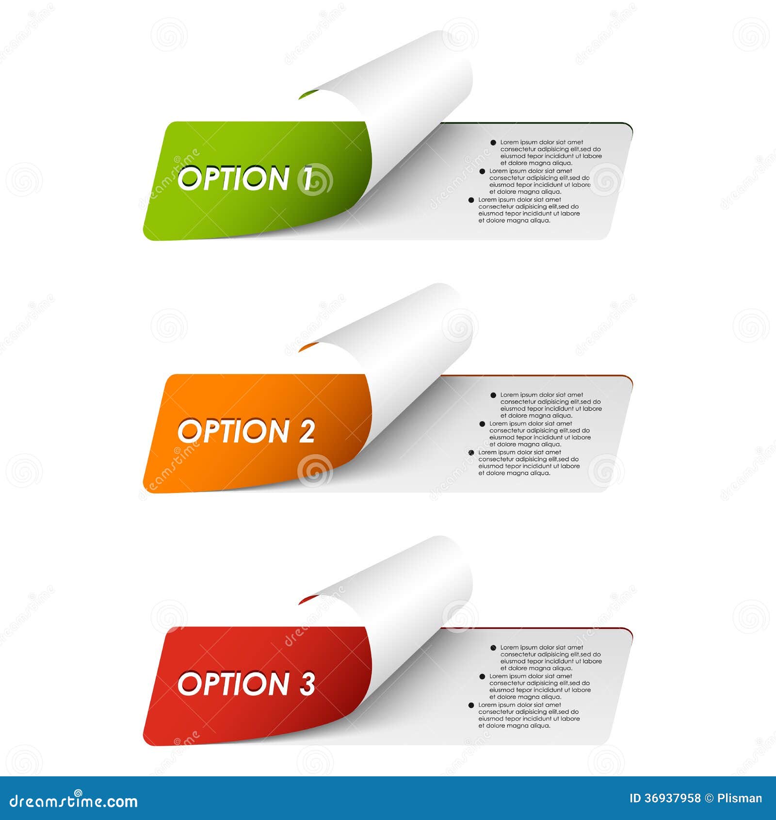 Set of Colorful Sample Options Stickers Stock Vector - Illustration of ...