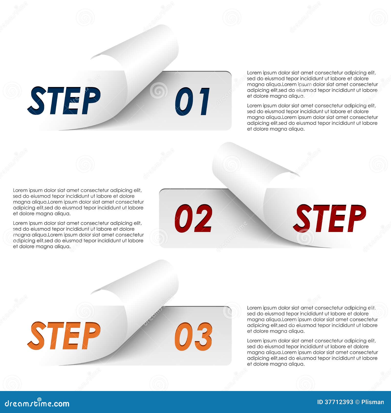 Set of Colorful Sample Steps Stickers Template Stock Vector ...