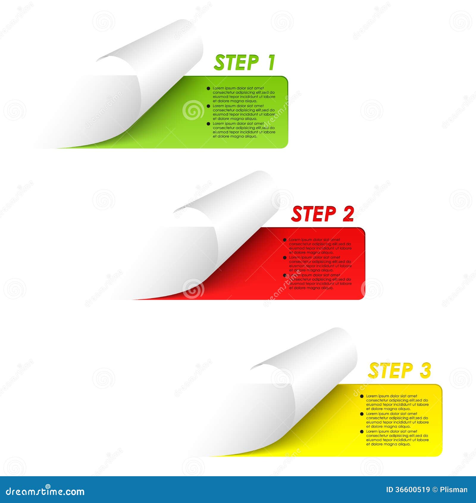 Set of Colorful Sample Steps Stickers Stock Vector - Illustration of ...