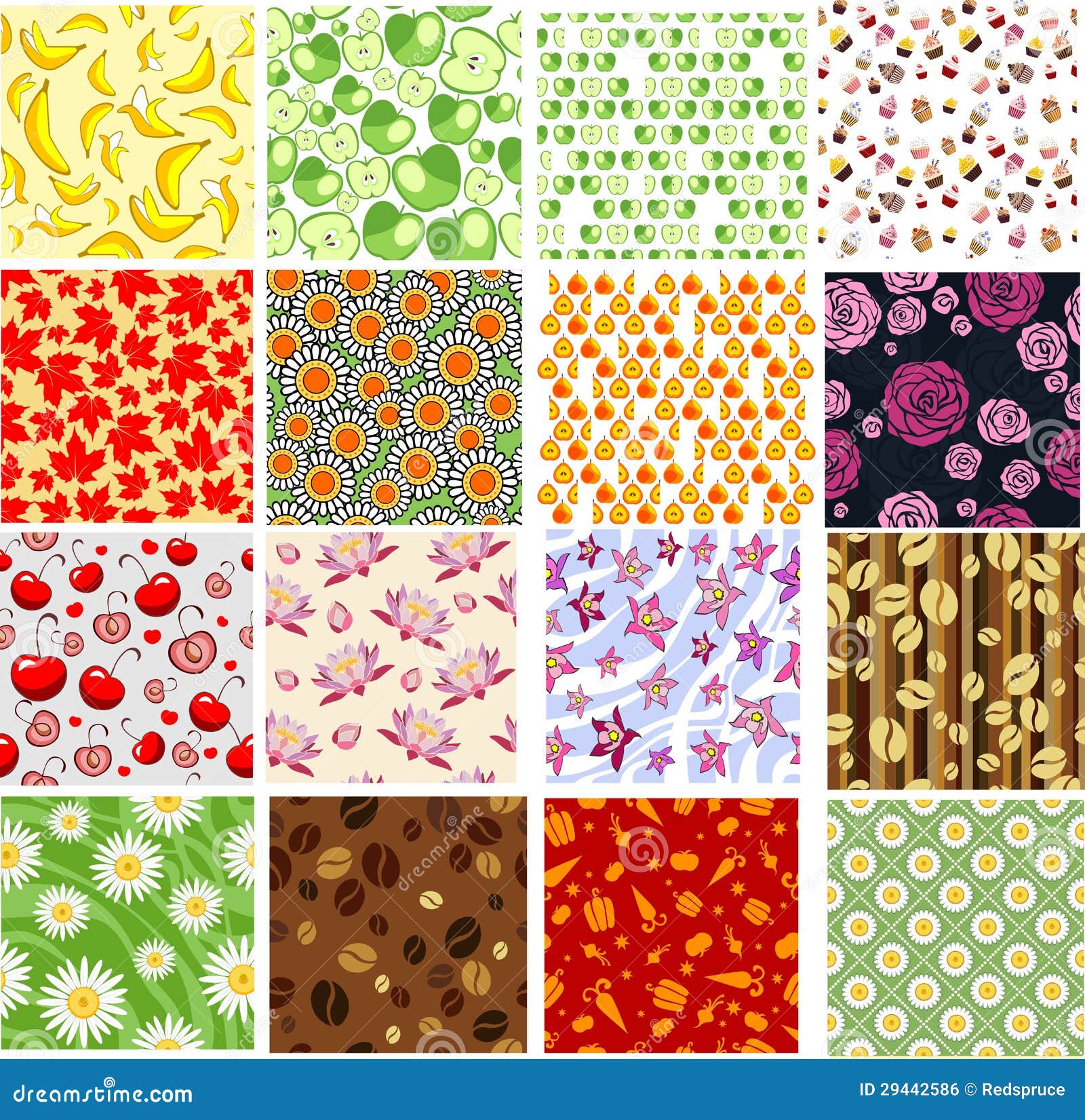 Set of Colorful Seamless Backgrounds Stock Vector - Illustration of ...