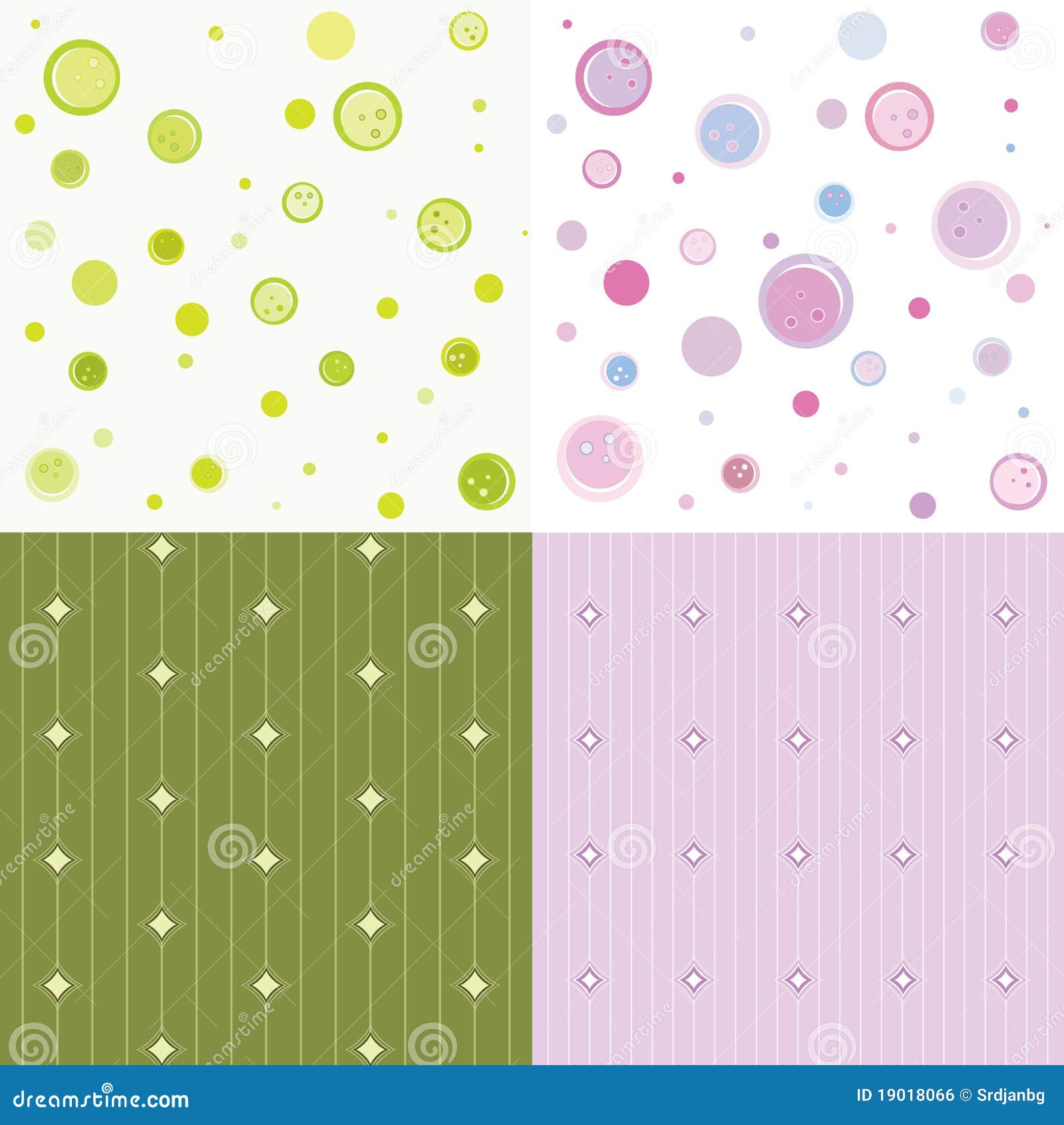 Set of Colorful Seamless Pattern Stock Vector - Illustration of fabric ...