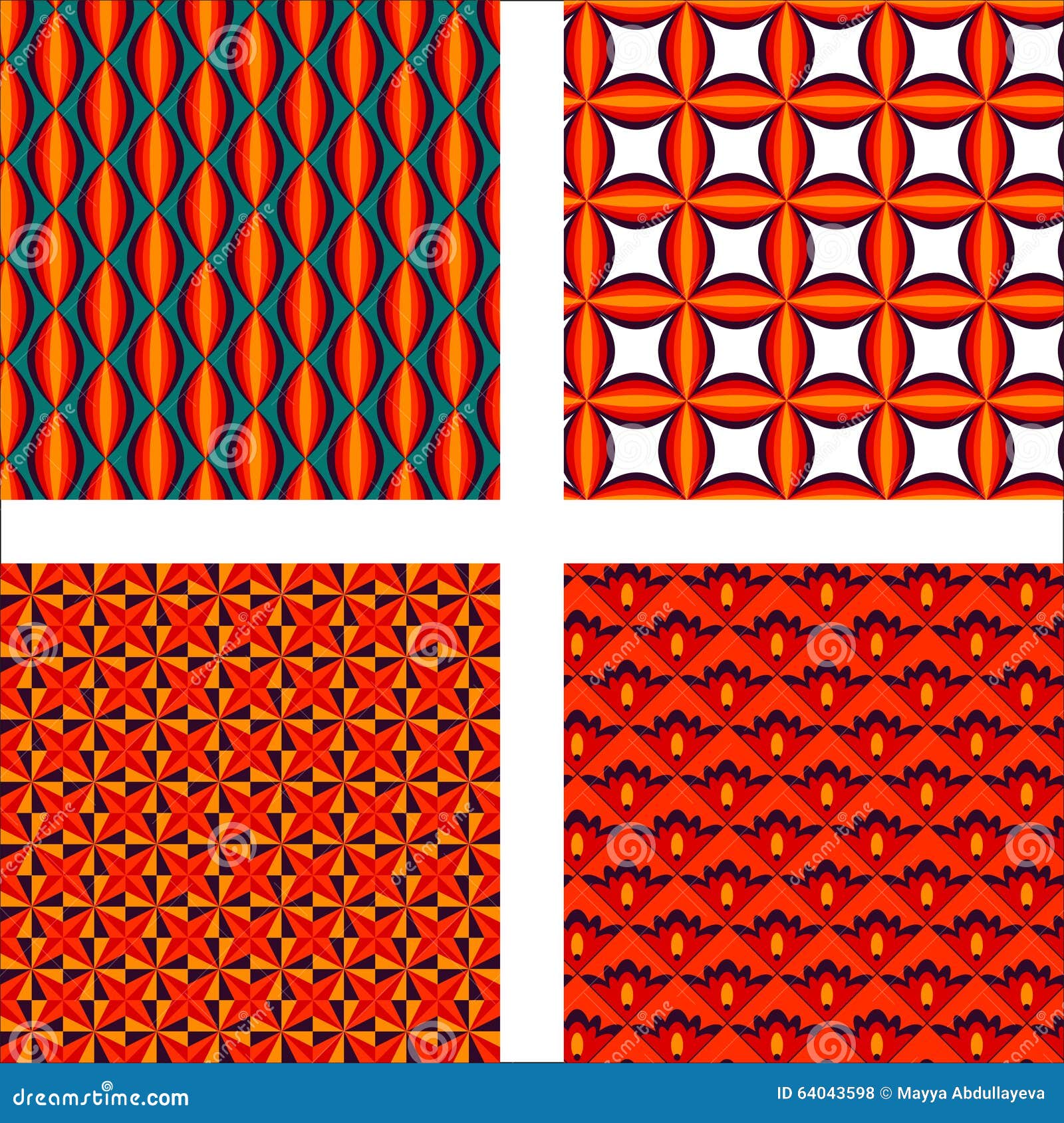 Set of Colorful Seamless Patterns Stock Vector - Illustration of ...