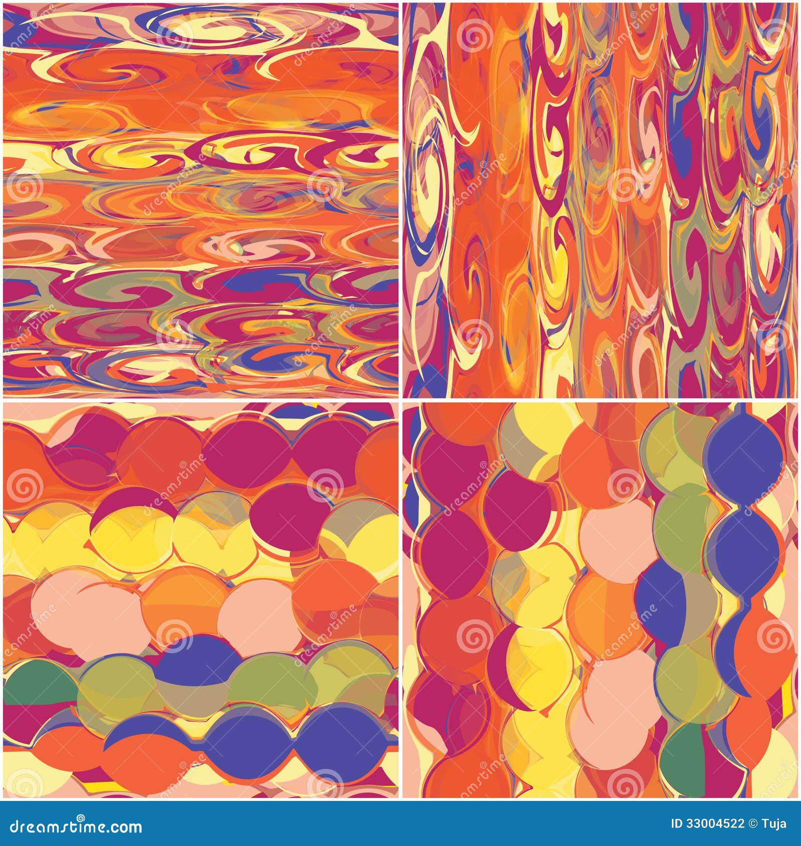 Set of Colorful Seamless Patterns Stock Vector - Illustration of round ...