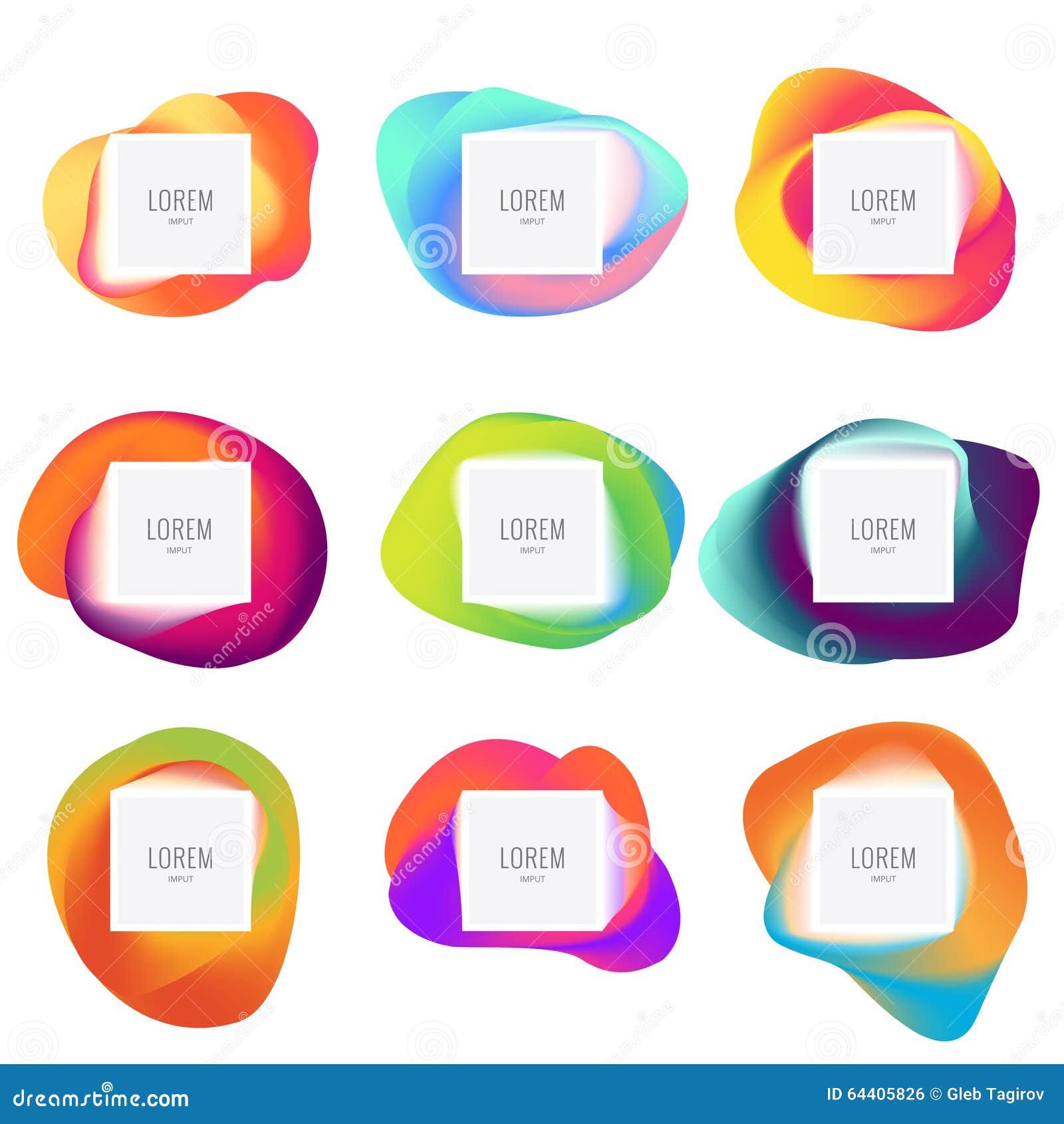 Set of colorful shapes. stock vector. Illustration of opinion - 64405826