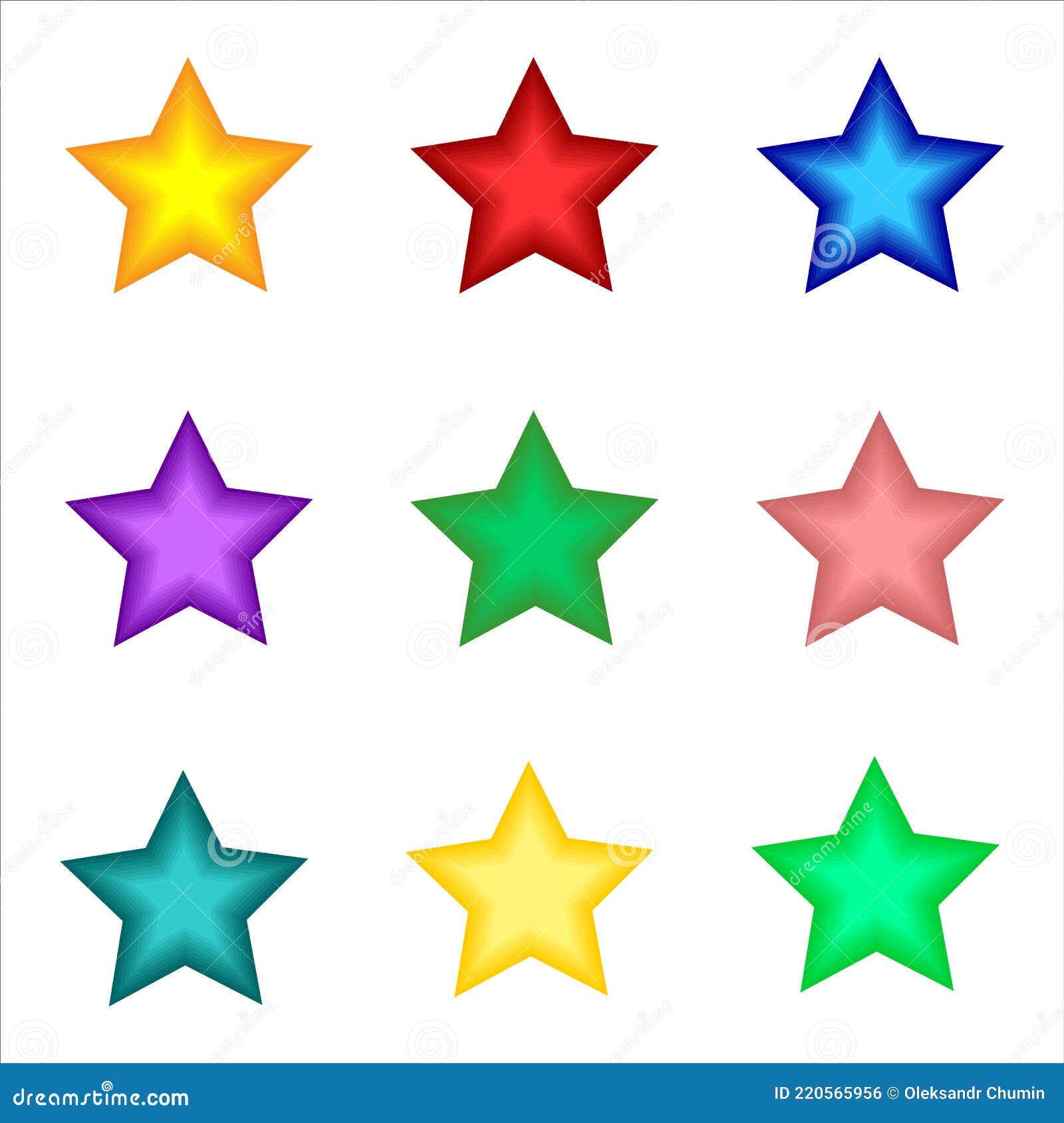 Set of Colorful Shiny Stars, Vector Icons for Web Stock Vector ...