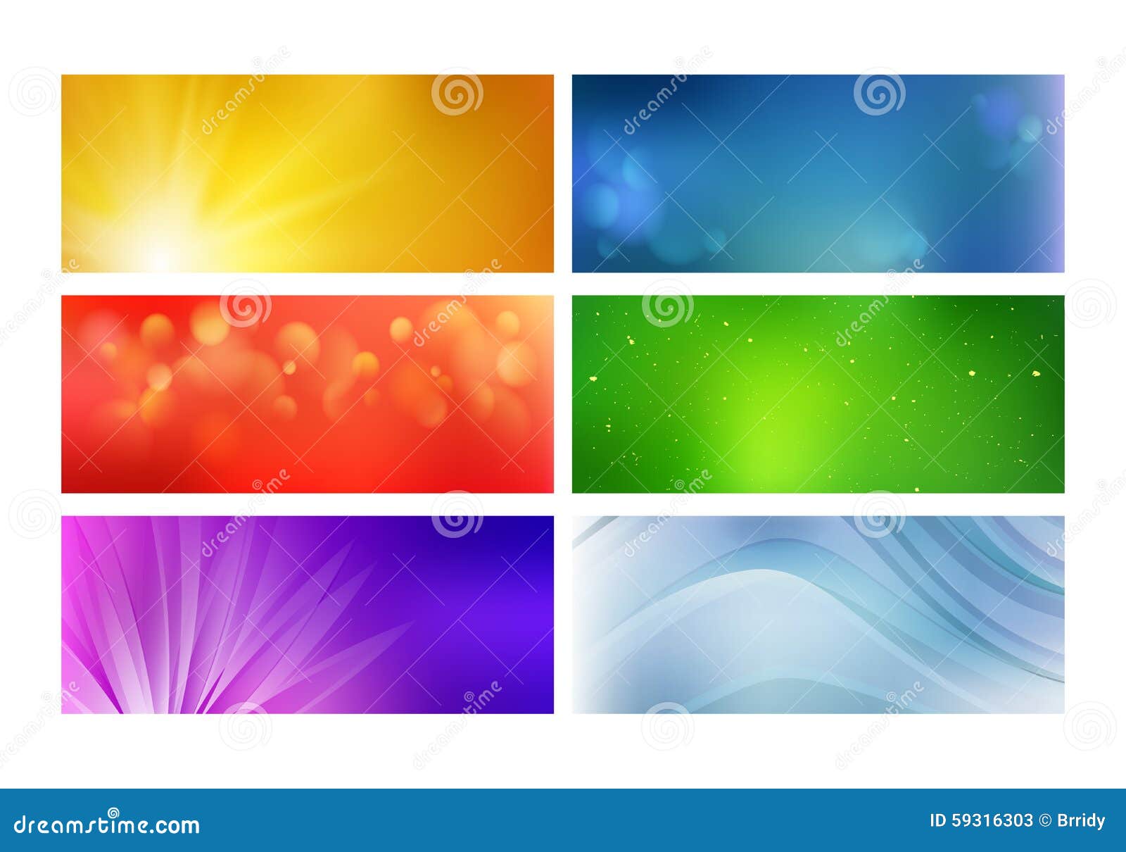 Set of Colorful Shiny Web Banners. Stock Vector - Illustration of ...