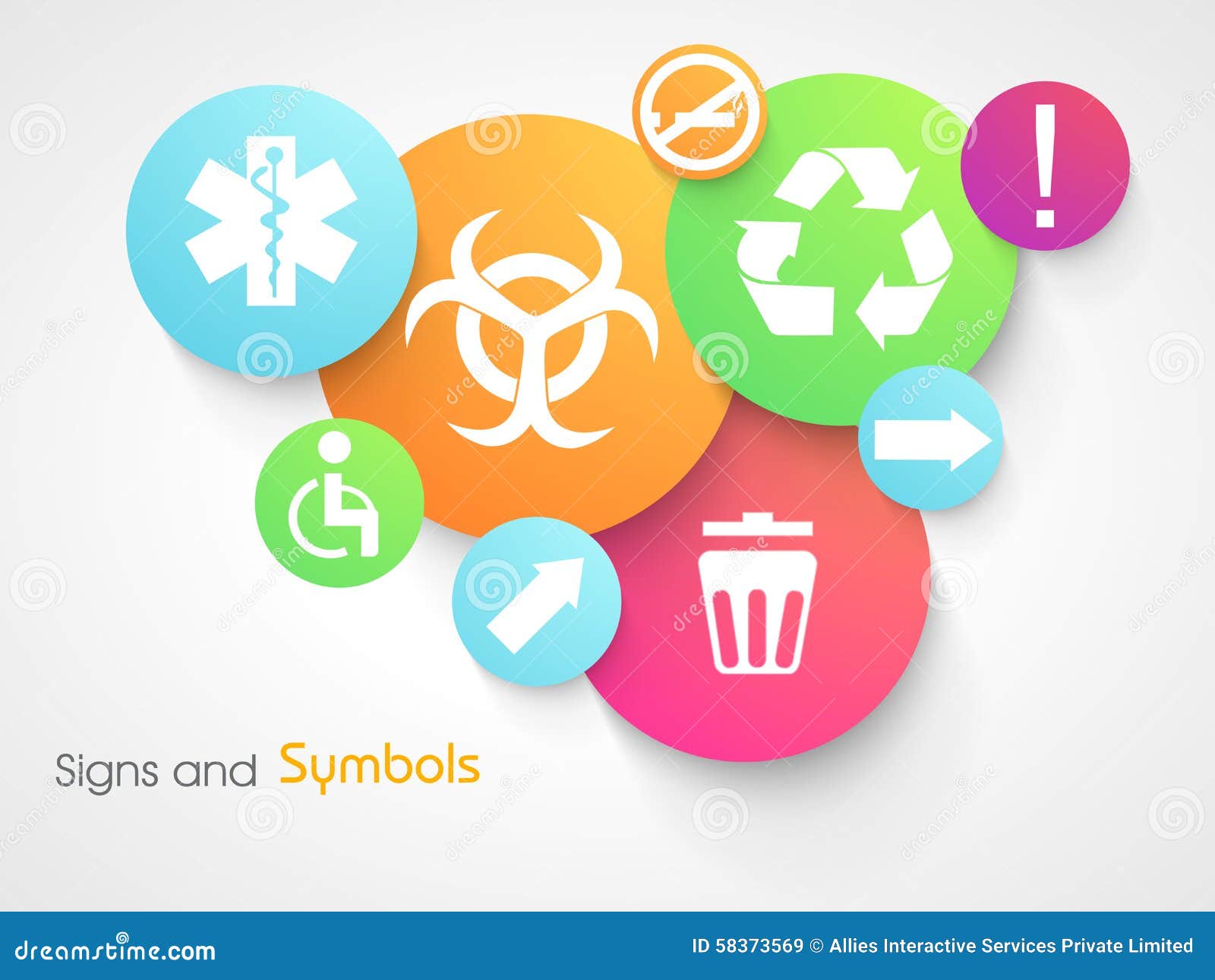 Set of Colorful Signs and Symbols. Stock Illustration - Illustration of ...