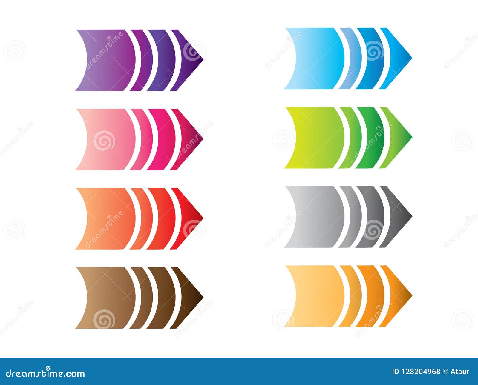 A Set of Colorful Simple Design Arrow Pointers for Direction Stock ...