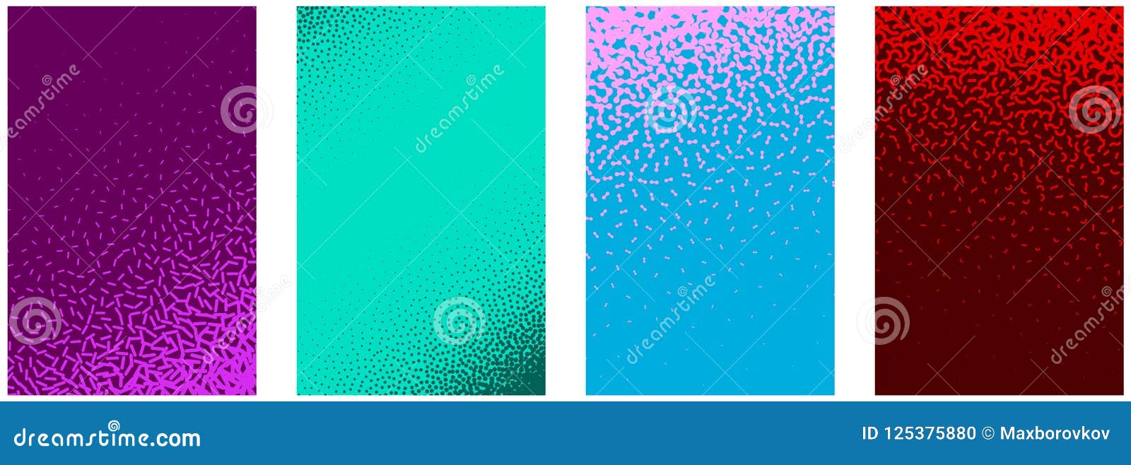 Set of Backgrounds with Abstract Stipplism Effect Pattern. Stock Vector ...