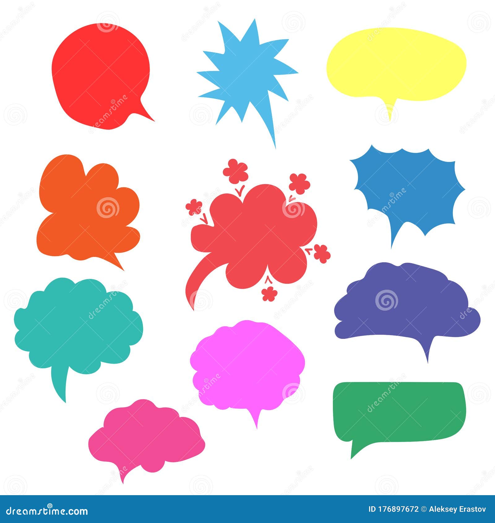 Set of Colorful Speech Bubbles. Collection of Isolated Elements. Vector ... Set of Colorful Speech Bubbles. Collection of Isolated Elements. Vector ...