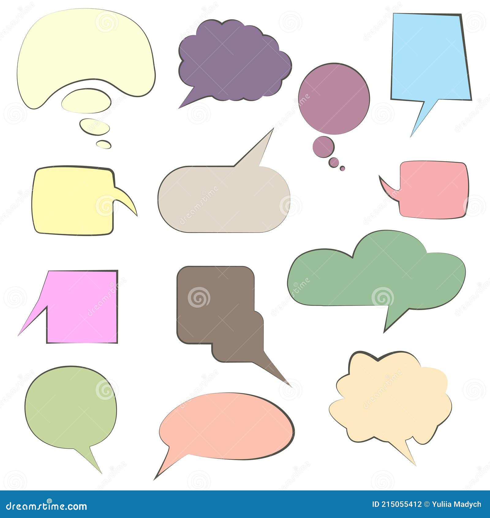 Set of Colorful Speech Bubbles Speech Bubbles. Discussion Bubbles ...