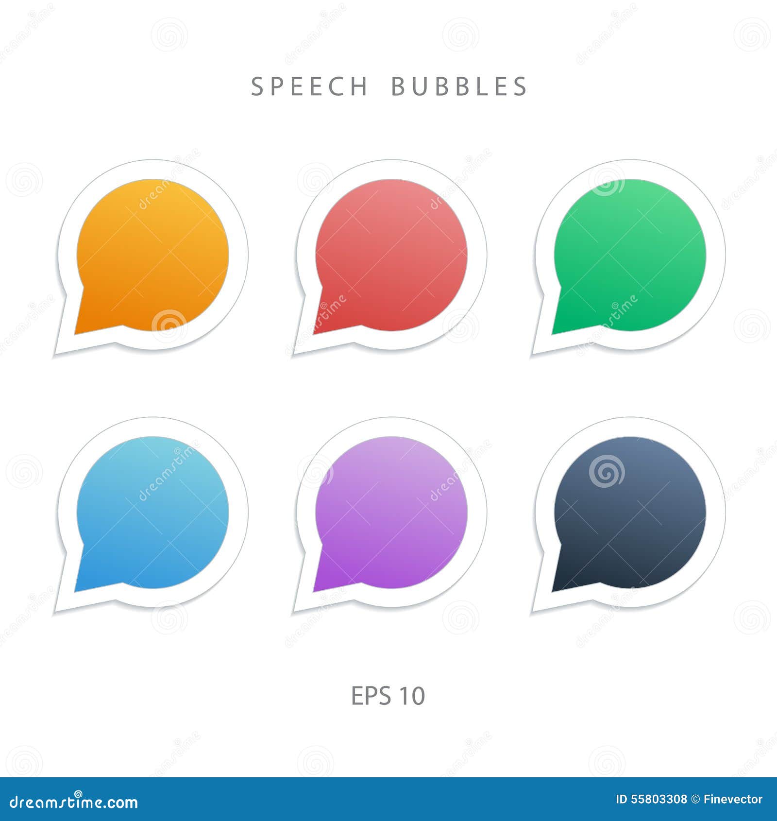 Set of Colorful Speech Bubbles. Stock Vector - Illustration of speech ...