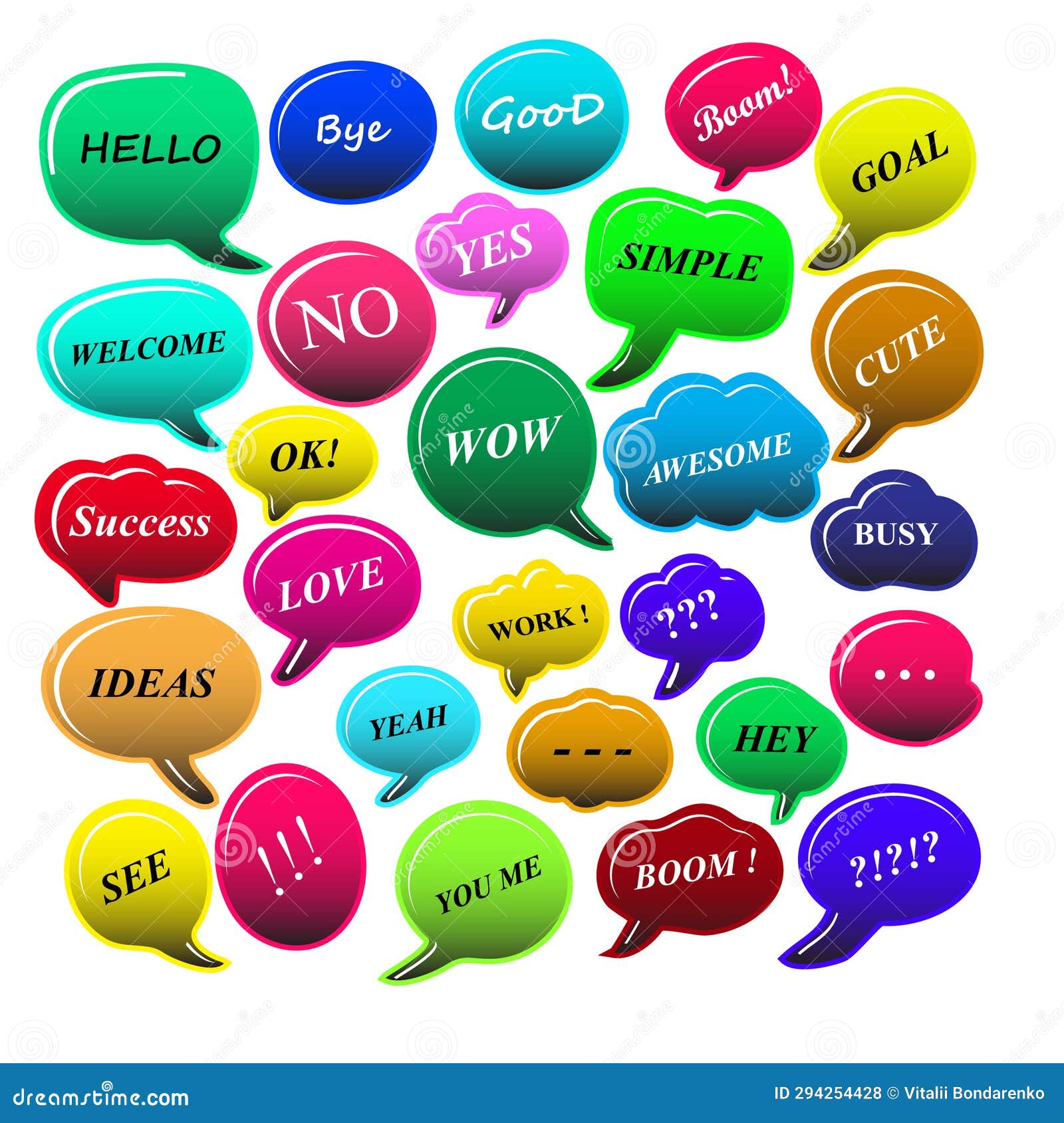 Set of Colorful Speech Bubbles. Vector Illustration. Stock Vector ... Set of Colorful Speech Bubbles. Vector Illustration. Stock Vector ...