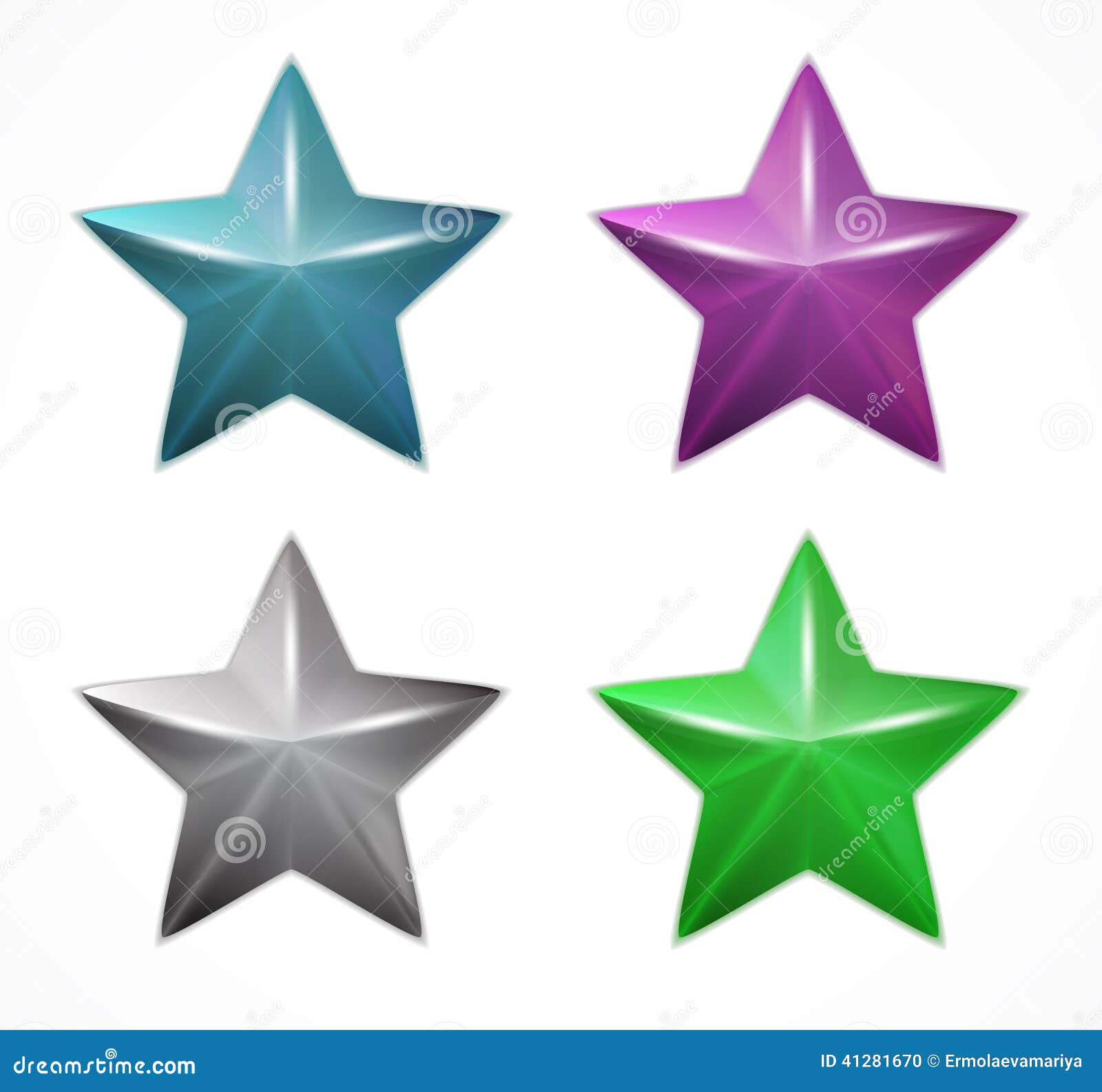 Set colorful stars. Vector stock vector. Illustration of award - 41281670