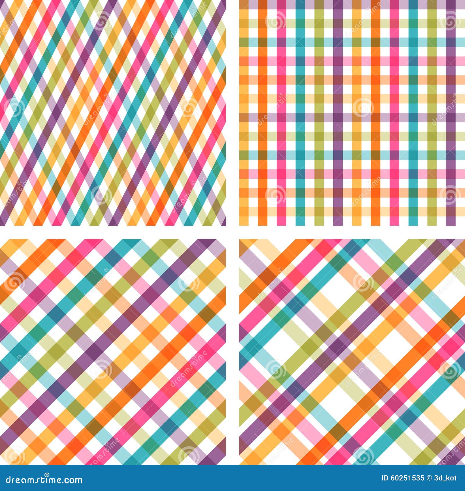 Set of Colorful Striped Seamless Patterns Stock Vector - Illustration ...