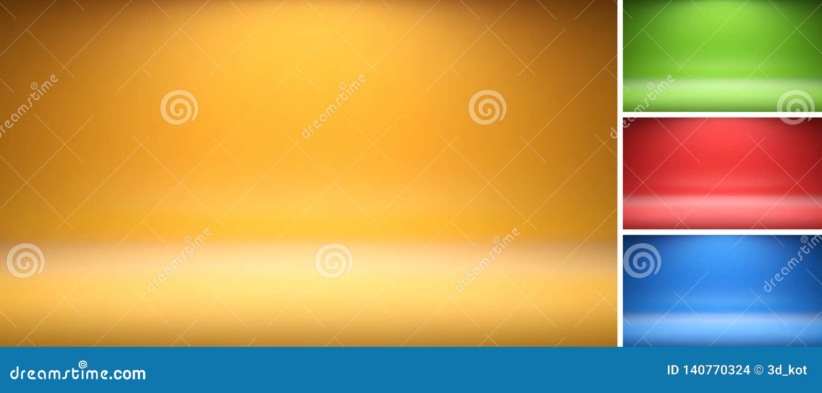 Set of Colorful Studio Backdrops with Empty Space for Your Content ...