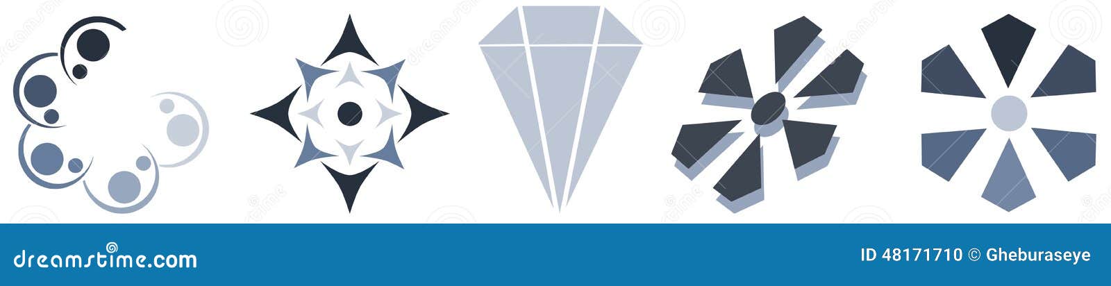 Set of Colorful Stylized Logos Isolated Stock Illustration ...