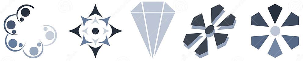 Set of Colorful Stylized Logos Isolated Stock Illustration ...