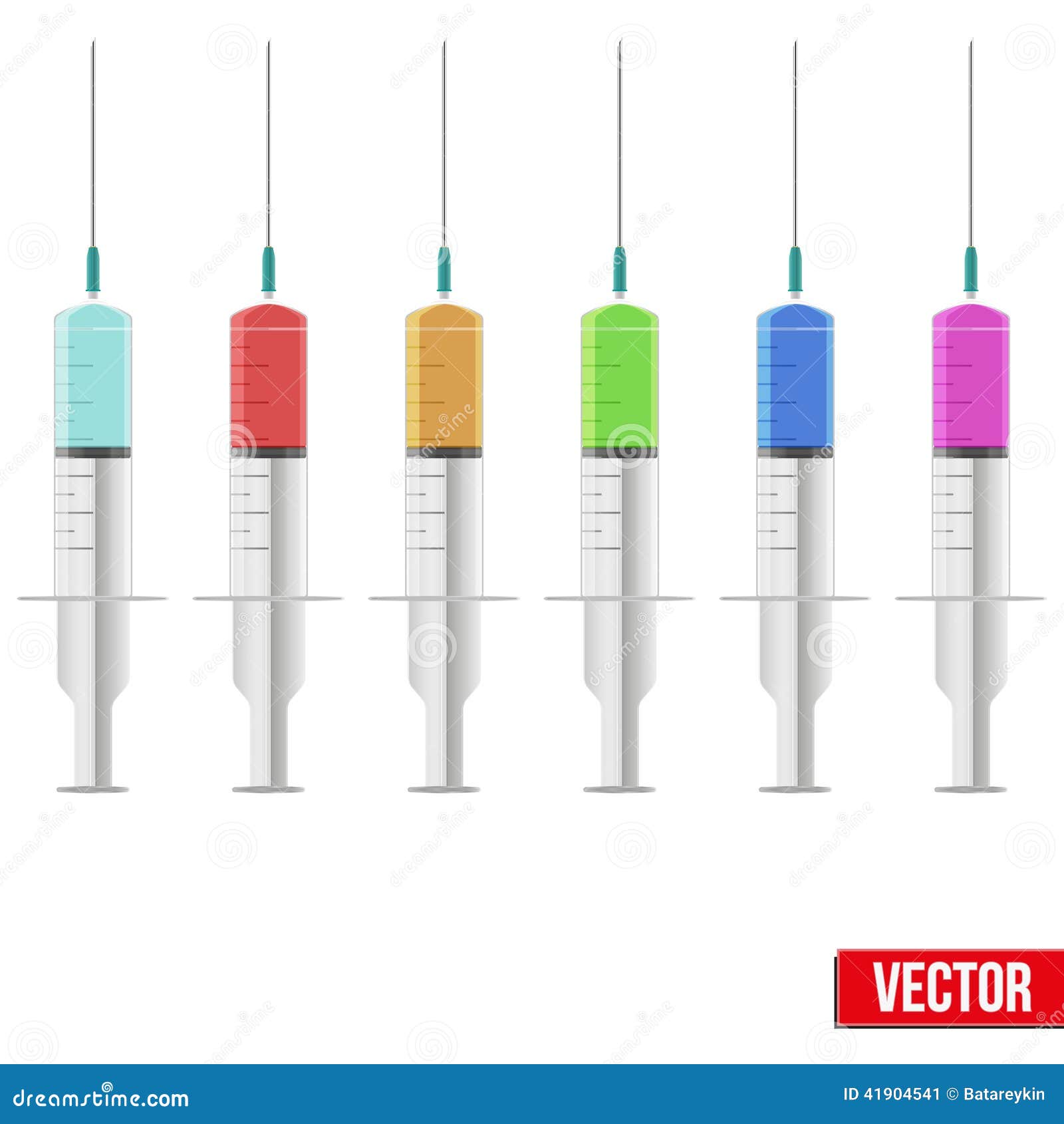 Set of Colorful Syringes. Vector. Stock Vector - Illustration of ...