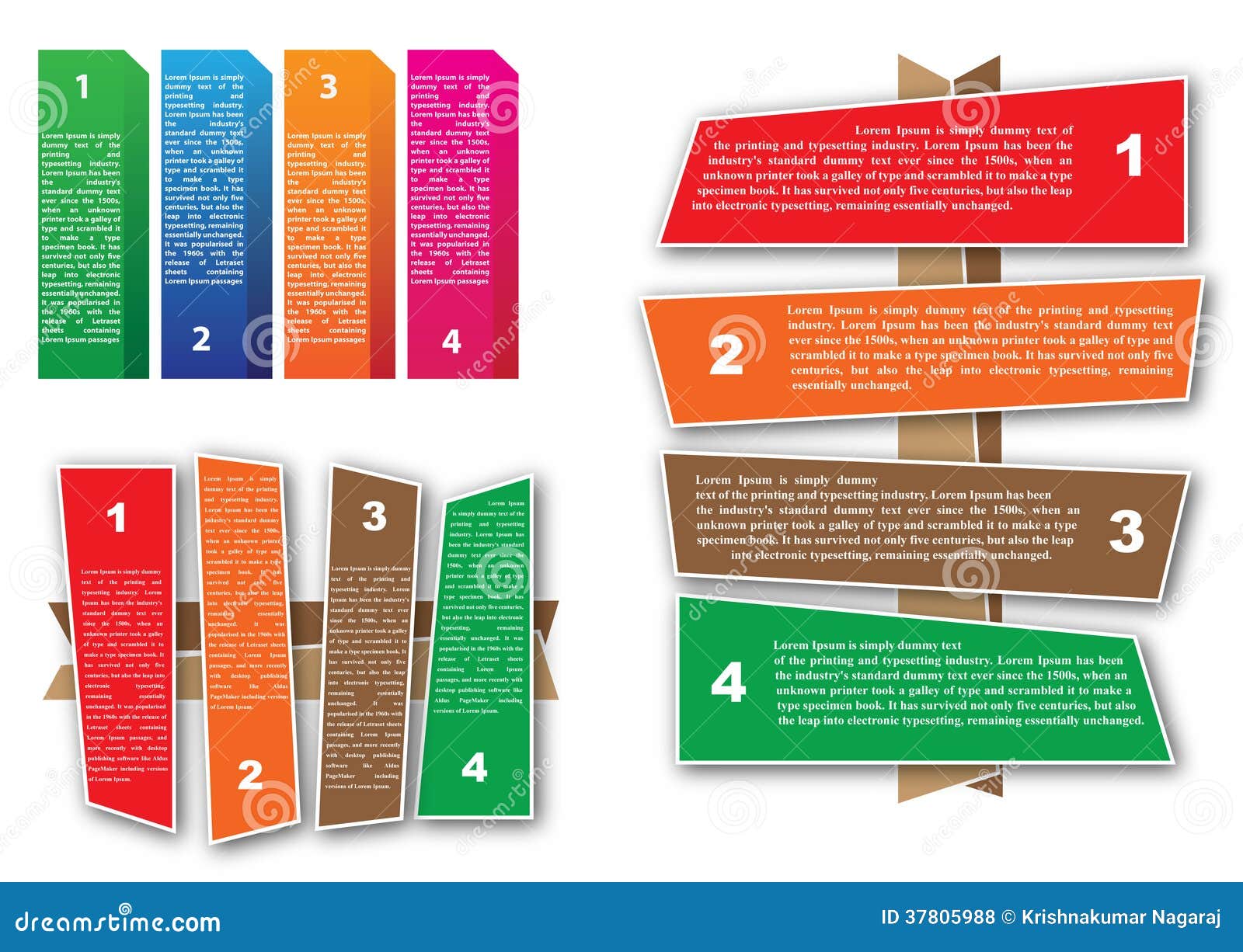 Set of Colorful Text Banners Stock Illustration - Illustration of texts ...