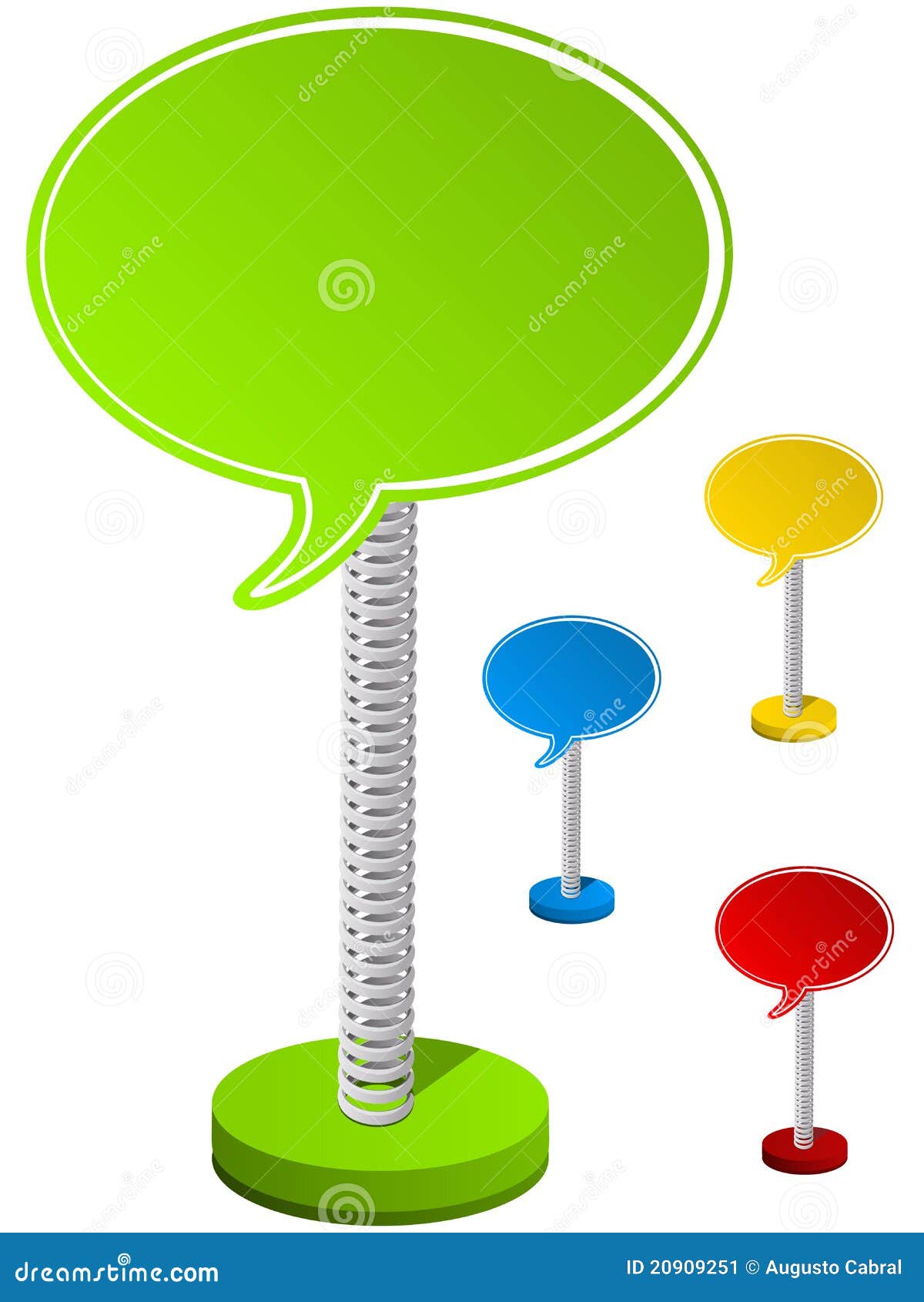 Set of Colorful Text Box on Metal Spring Stock Vector - Illustration of ...