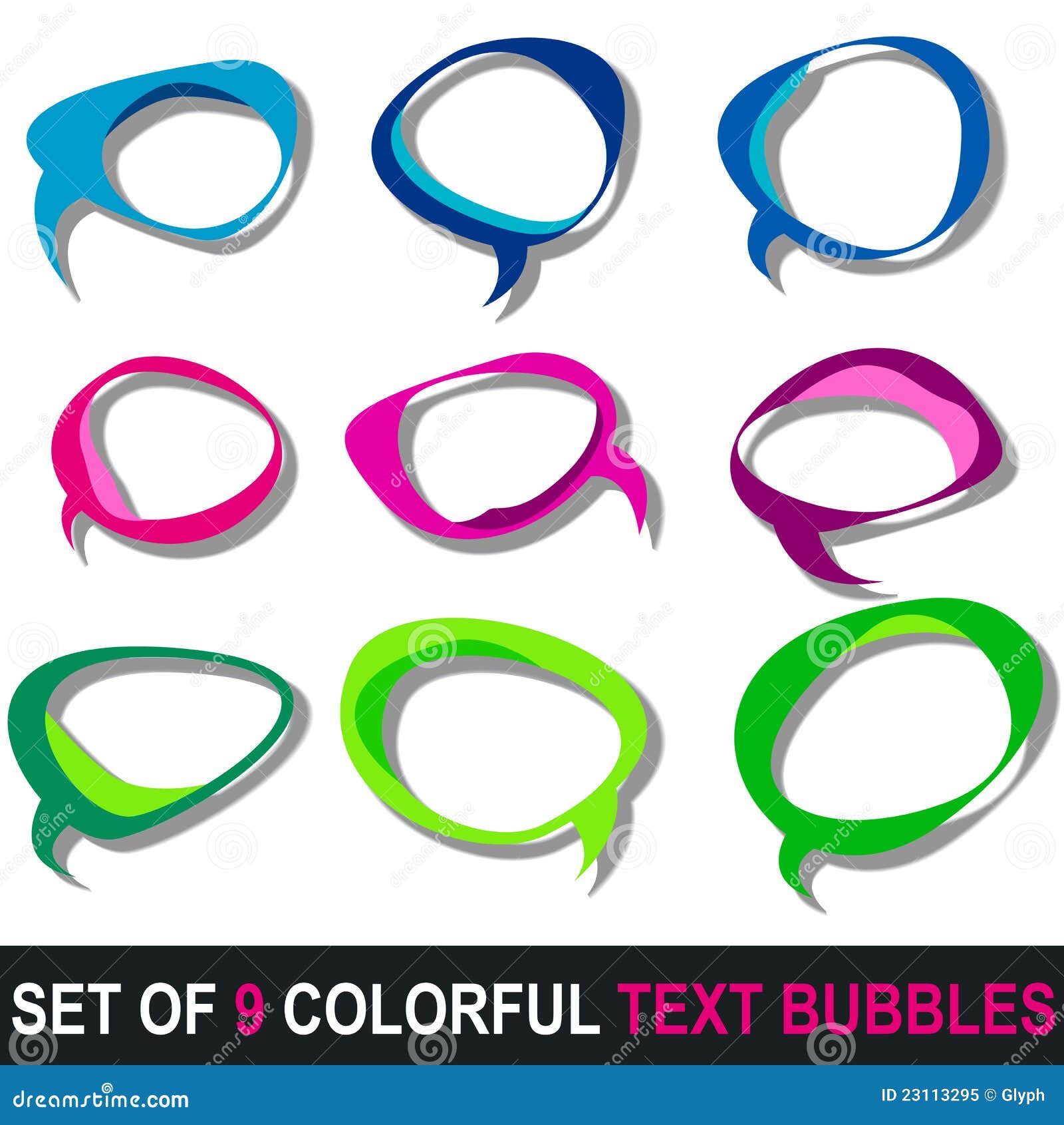 Set of Colorful Text Bubbles Stock Vector - Illustration of office ...