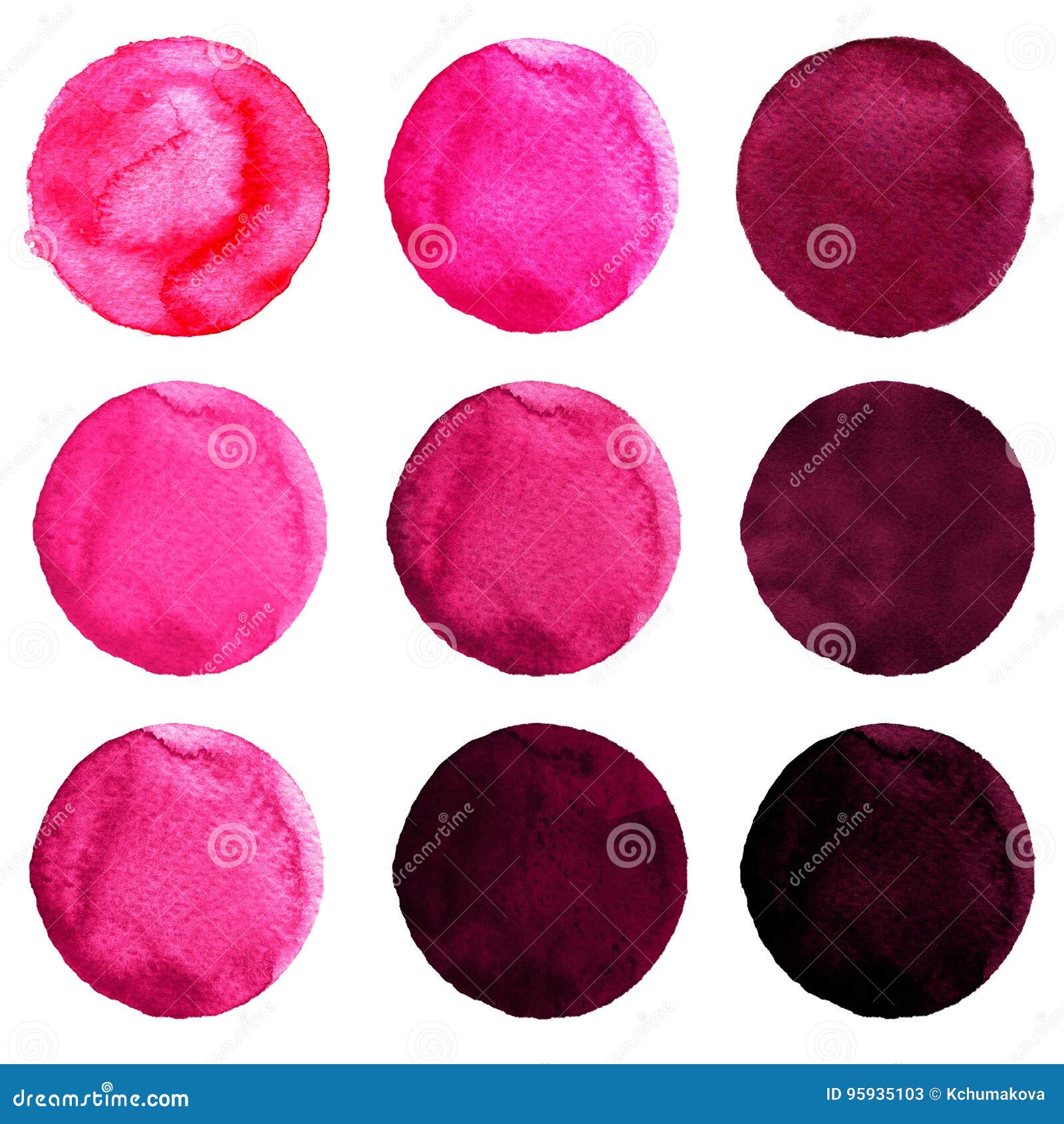 Set of Colorful Textured Acrylic Circles Isolated on White. Stock ...