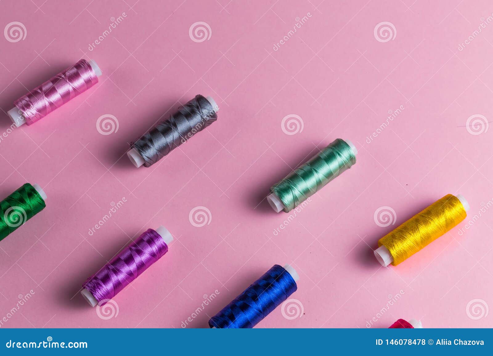A Set of Colorful Threds for Sewing Stock Photo - Image of cotton ...