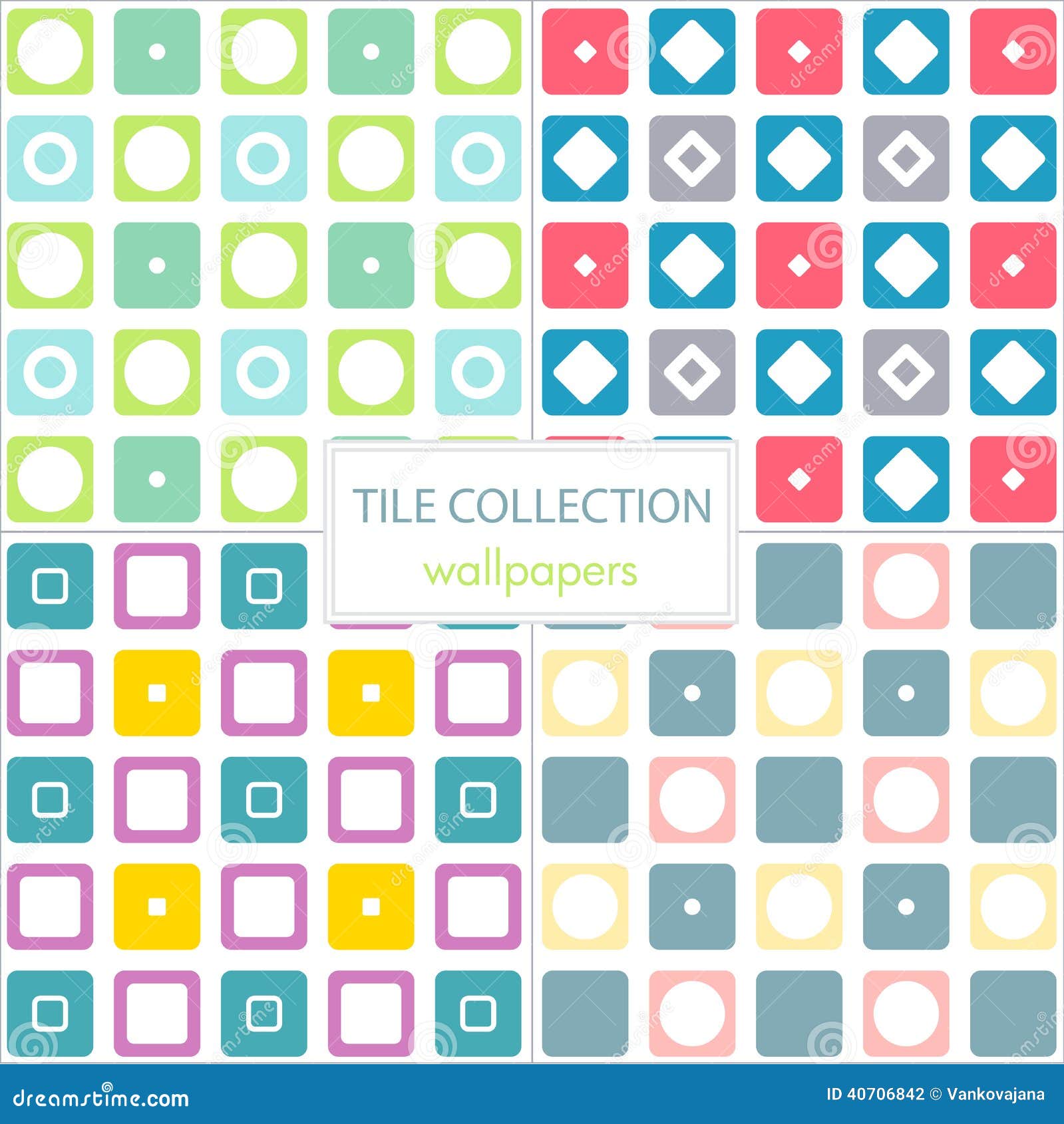 Set of Colorful Tiles Patterns Stock Vector - Illustration of colorful ...