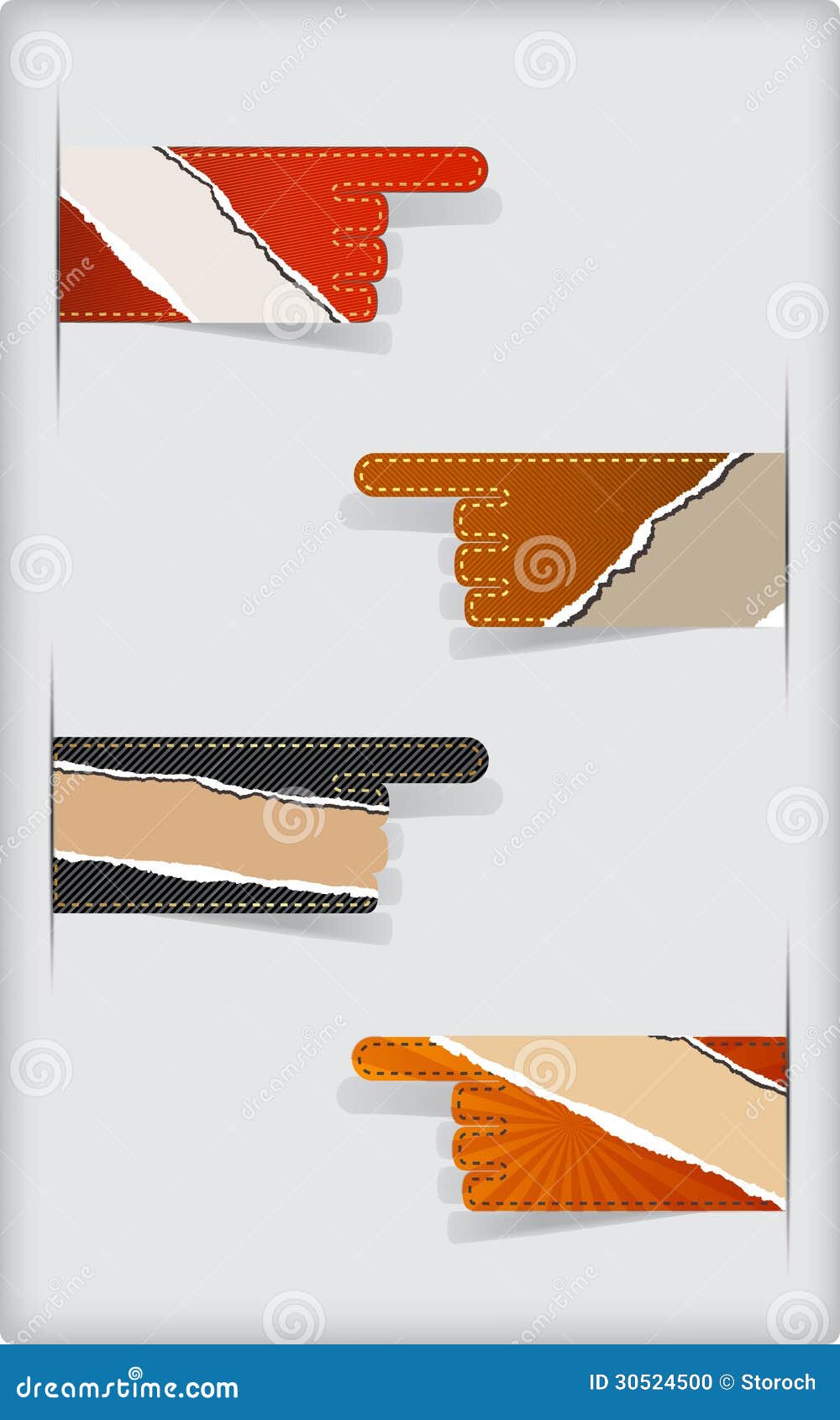 Set of Colorful Torn Blank Stickers. Stock Vector - Illustration of ...