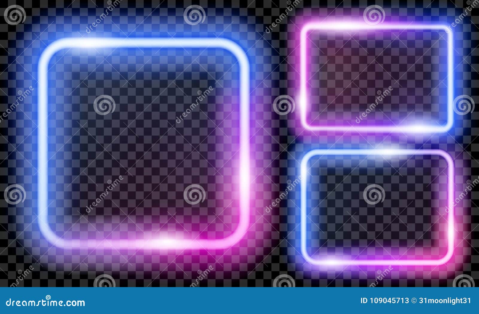 Colorful neon frames stock vector. Illustration of neon - 109045713