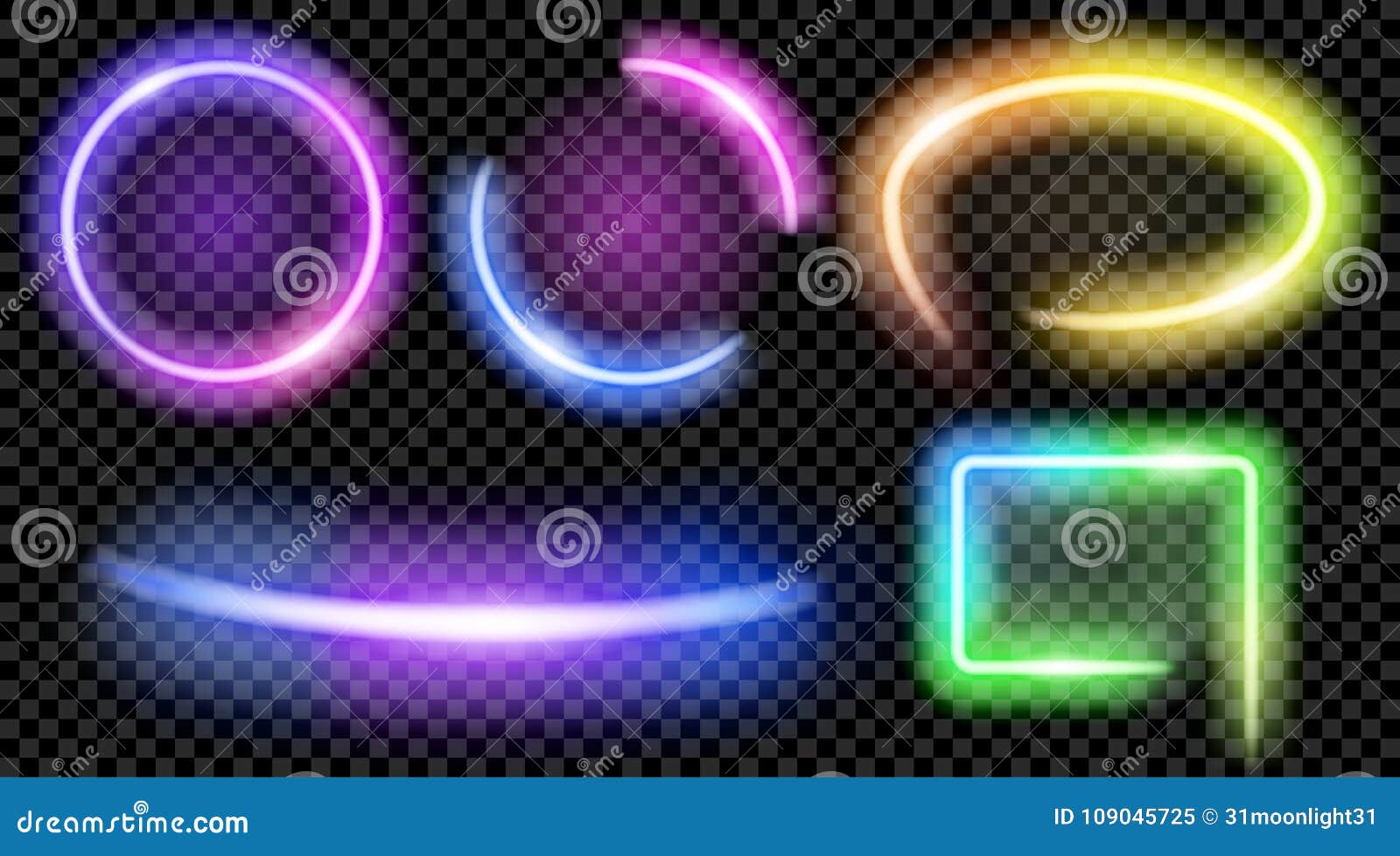 Colorful neon frames stock vector. Illustration of colorful - 109045725
