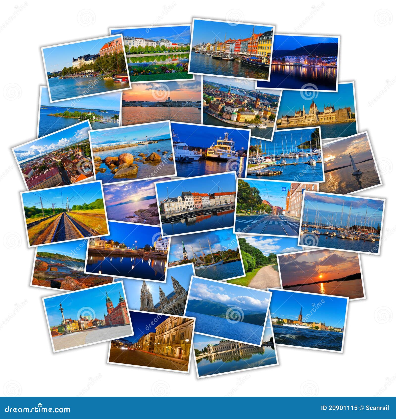 Set of Colorful Travel Photos Stock Image - Image of architecture ...