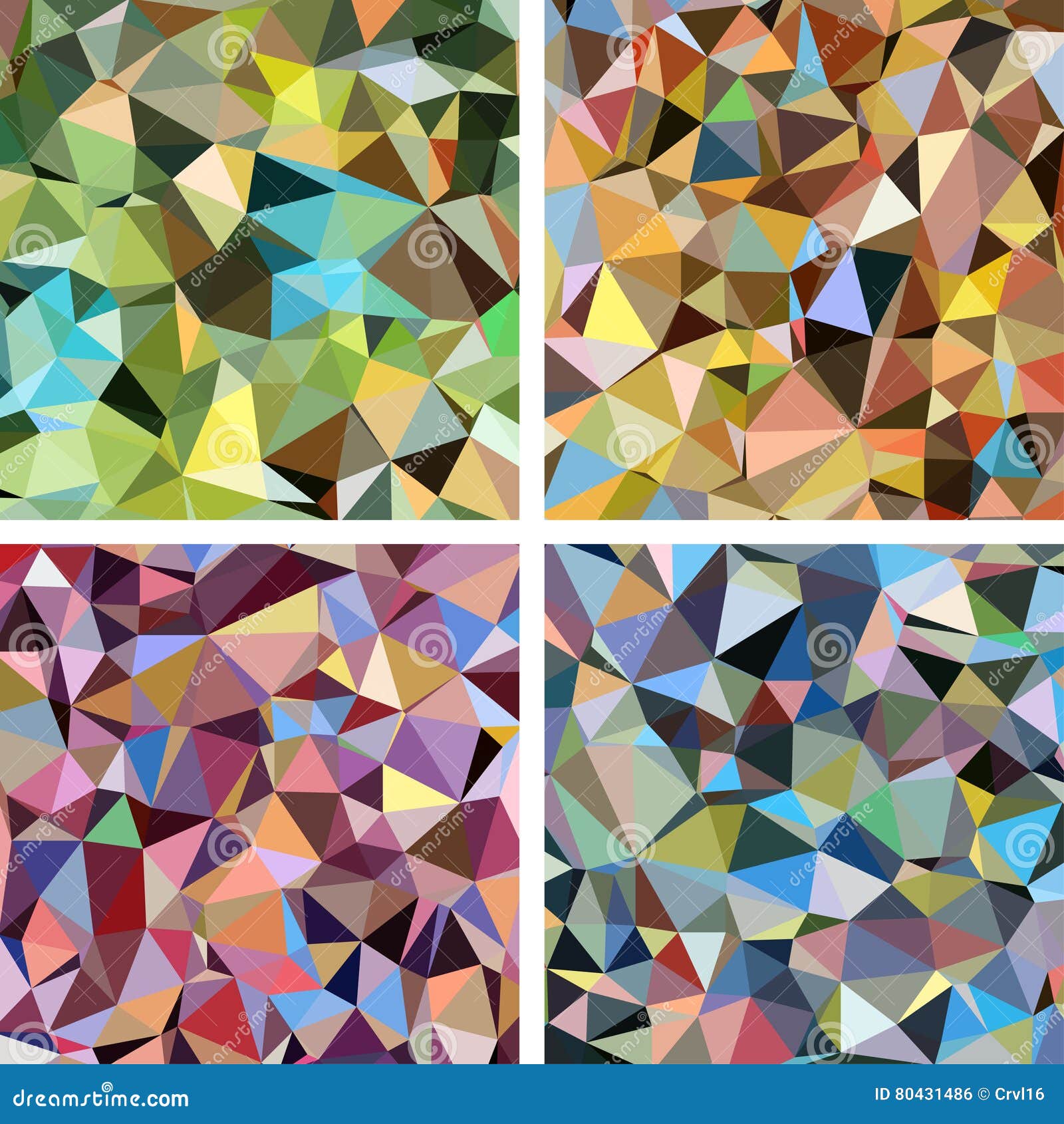 Set of Colorful Triangle Abstract Backgrounds Stock Vector ...